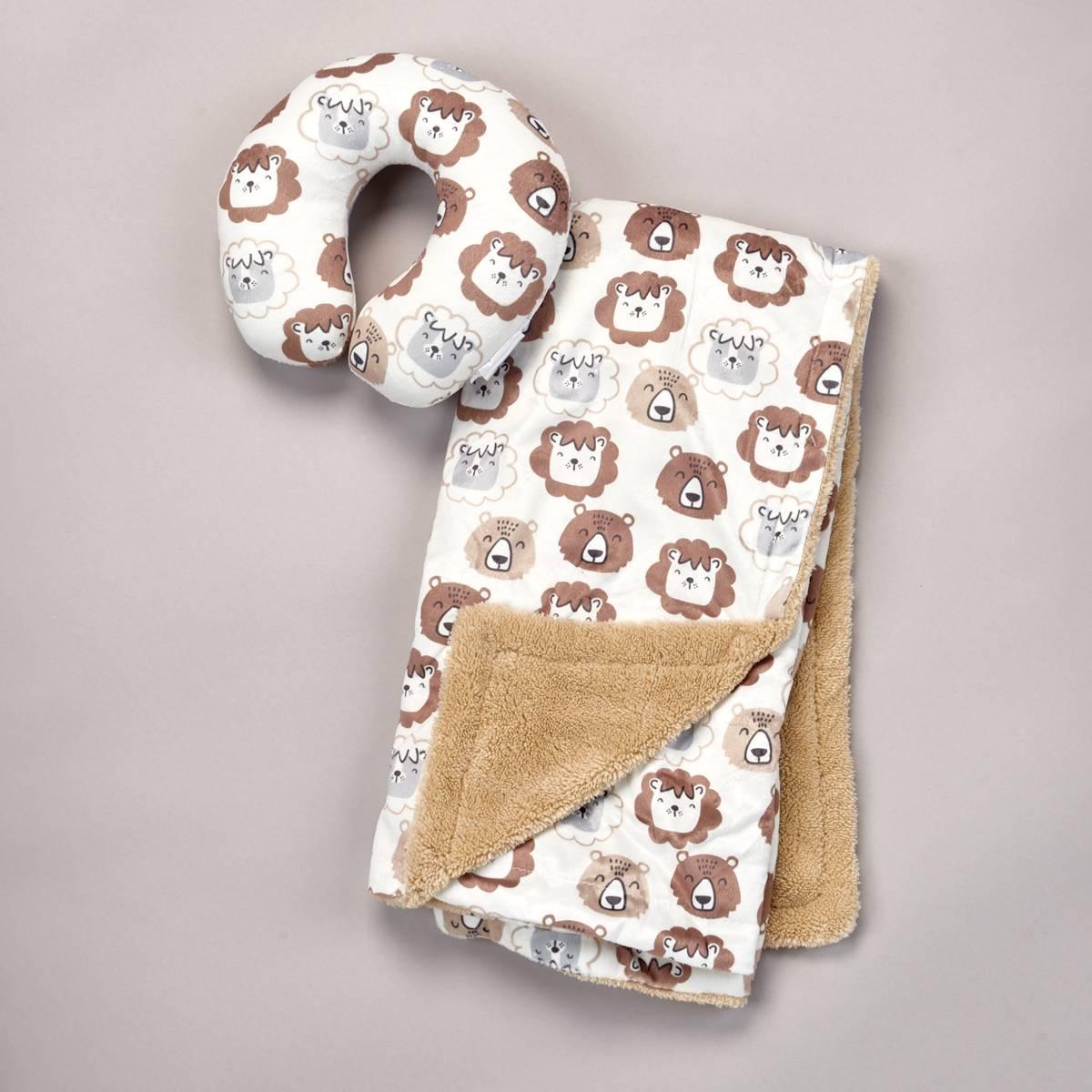 Click here for Baby Boy Dreamkids(tm) Animal Blanket with Neck Pi... prices