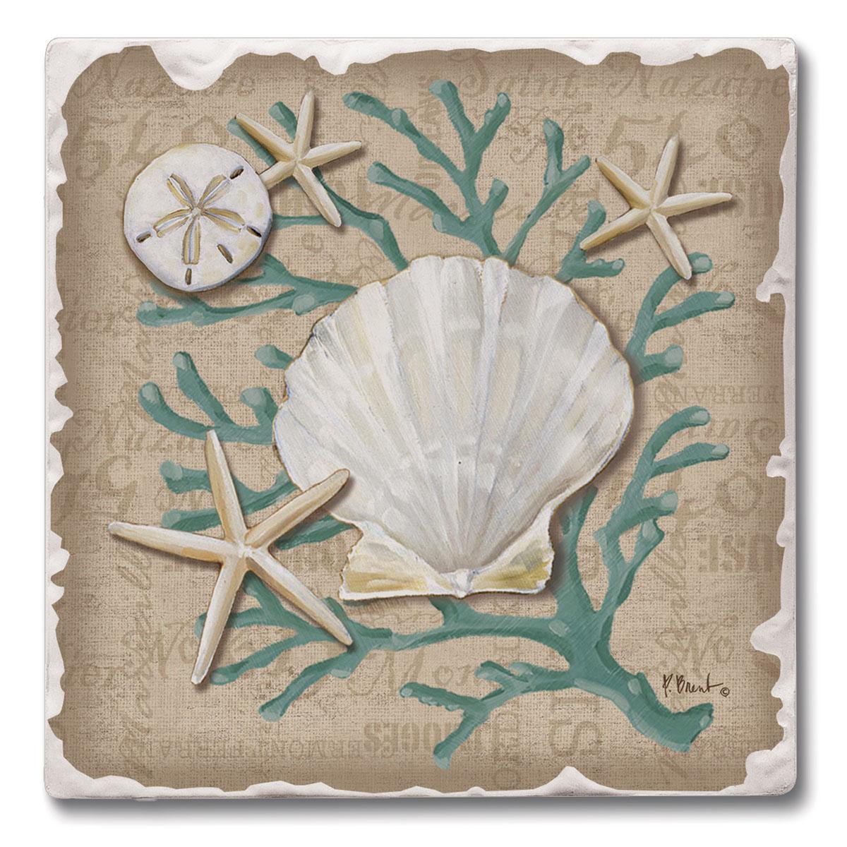 Click here for Thirstystone 4pk. 4.25in. Linen Shells Square Coas... prices