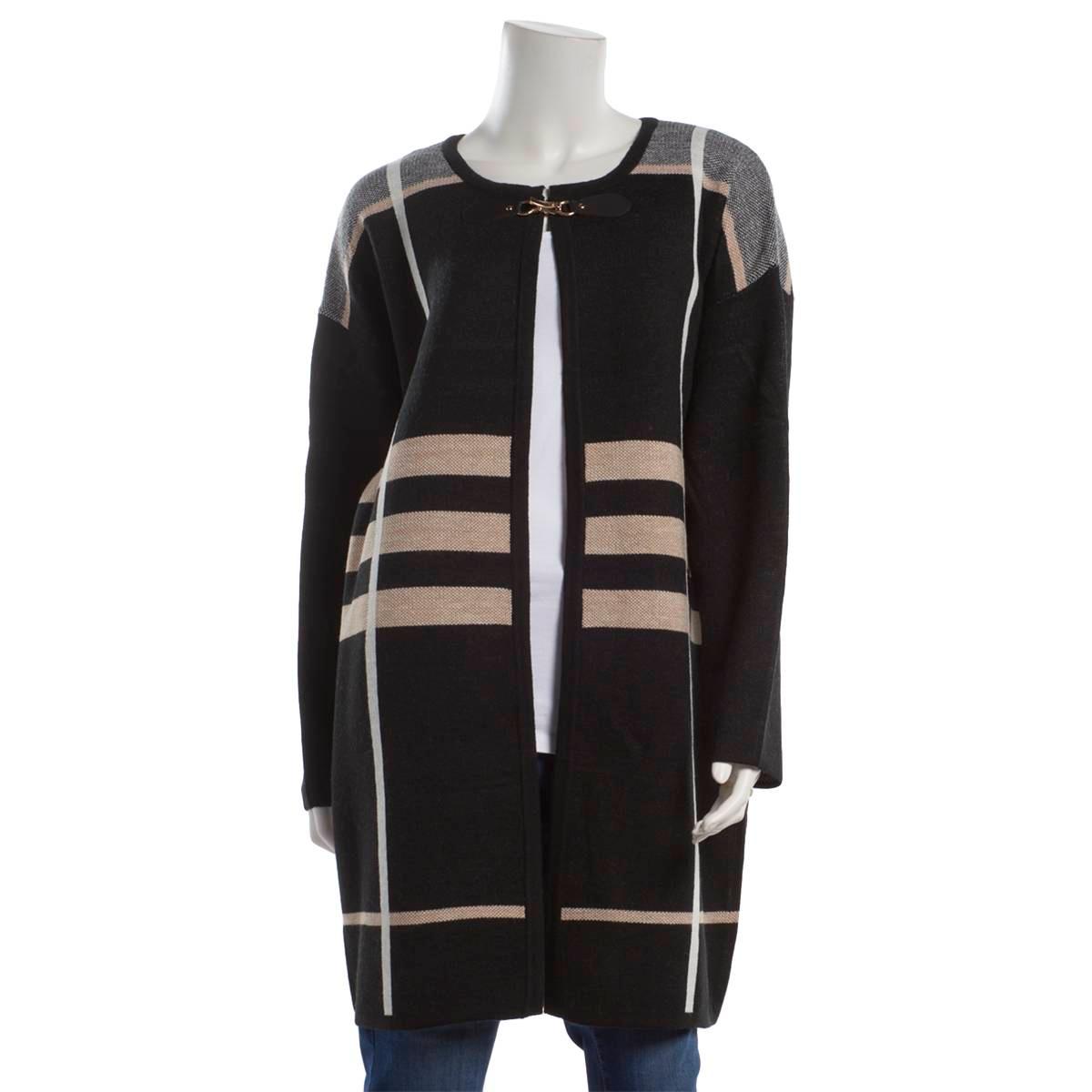 Click here for Petite Birch Plaid Duster Cardigan with Yoke Closu... prices