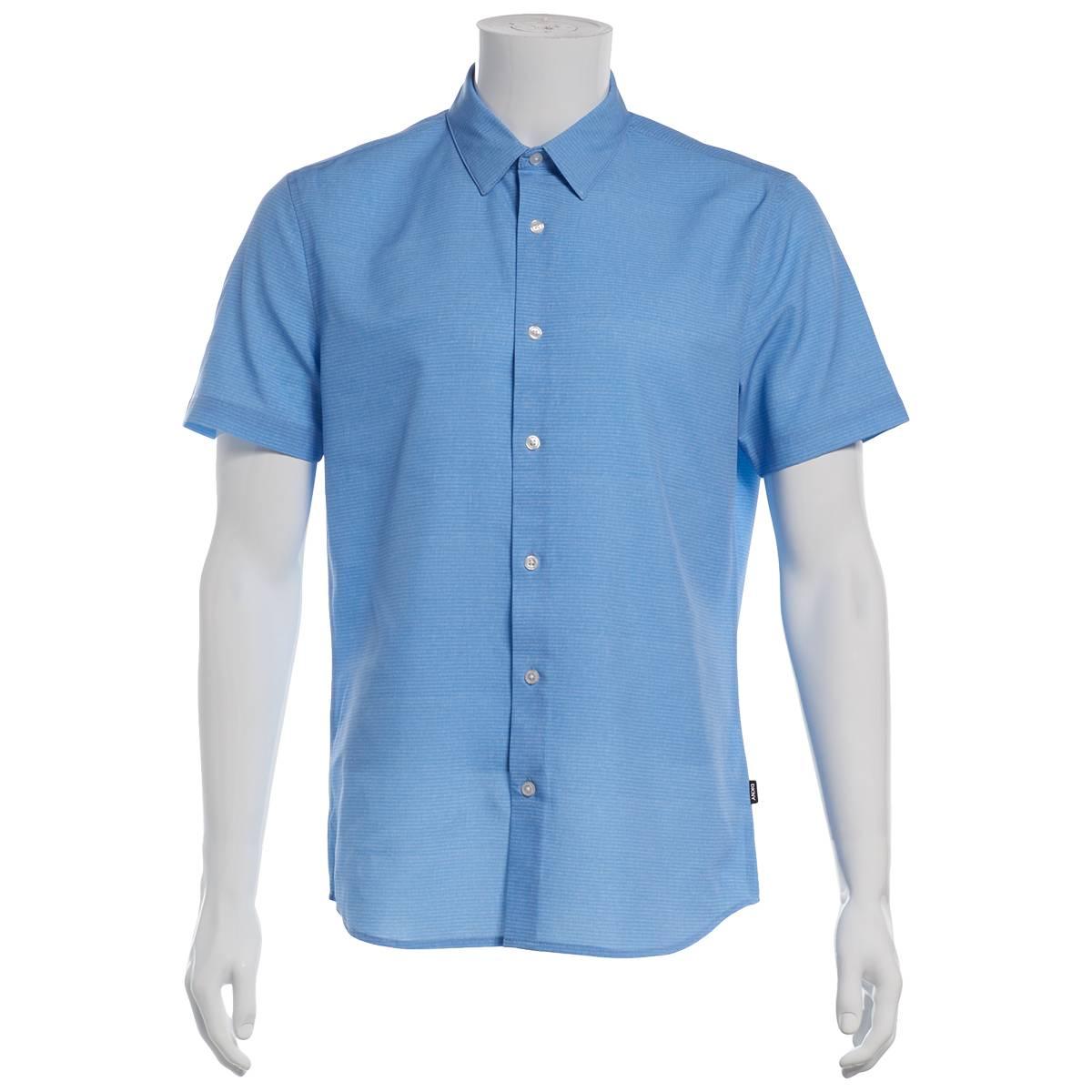 Click here for Mens DKNY Short Sleeve Davin No-Tuck Striped Butto... prices