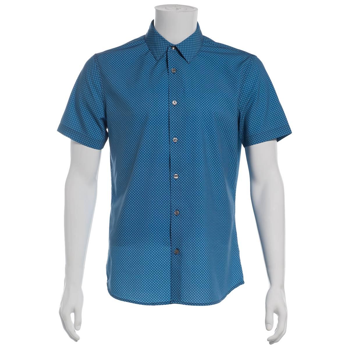 Click here for Mens DKNY Short Sleeve Bahram No-Tuck Geometric Bu... prices