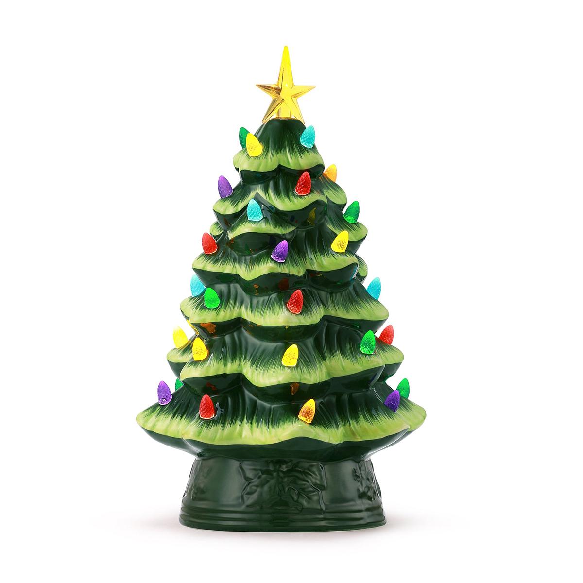 Nostalgic Christmas Tabletop Tree  One Size  Green