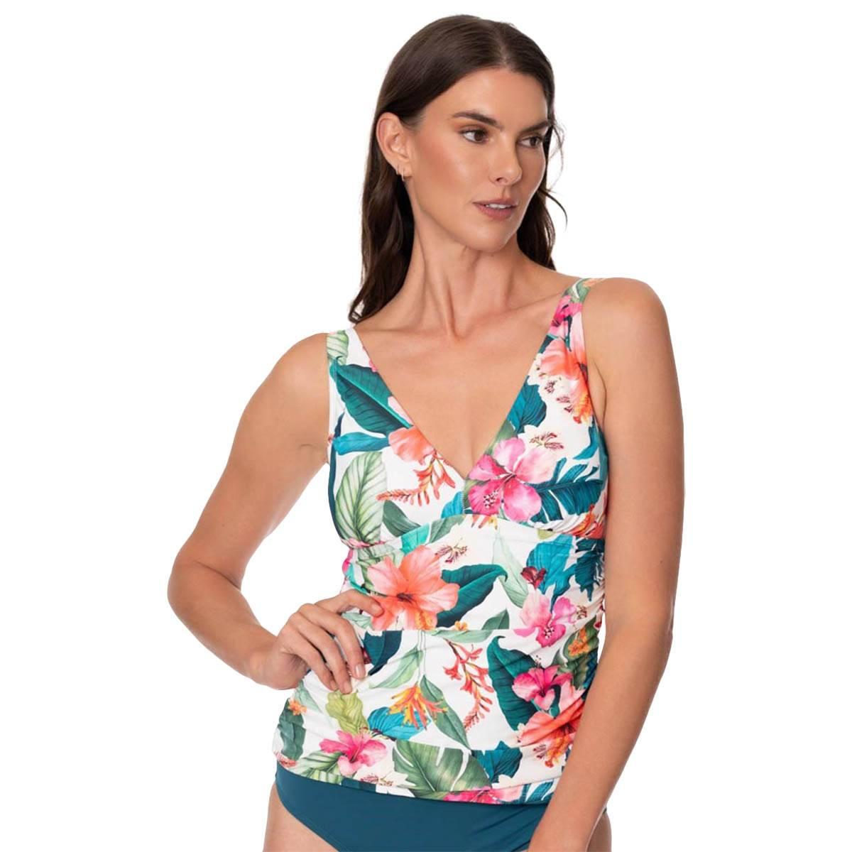 Click here for Womens Jantzen Hawaiian Sun V Neck Tankini Swim To... prices