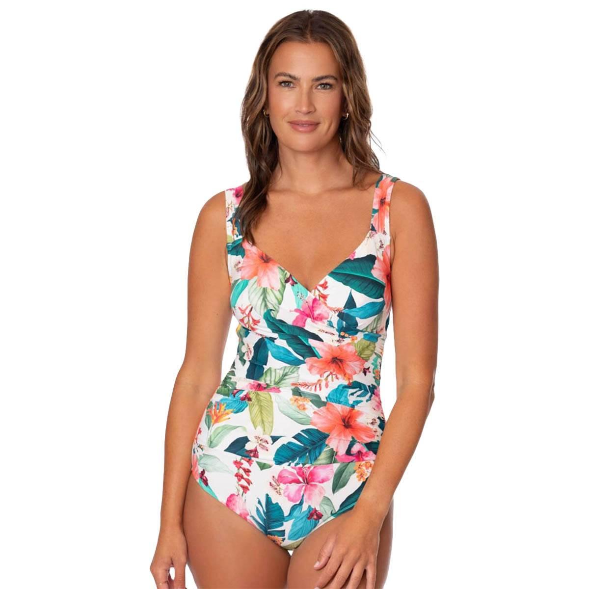 Click here for Womens Jantzen Hawaiian Sun Surplice Neck One Piec... prices