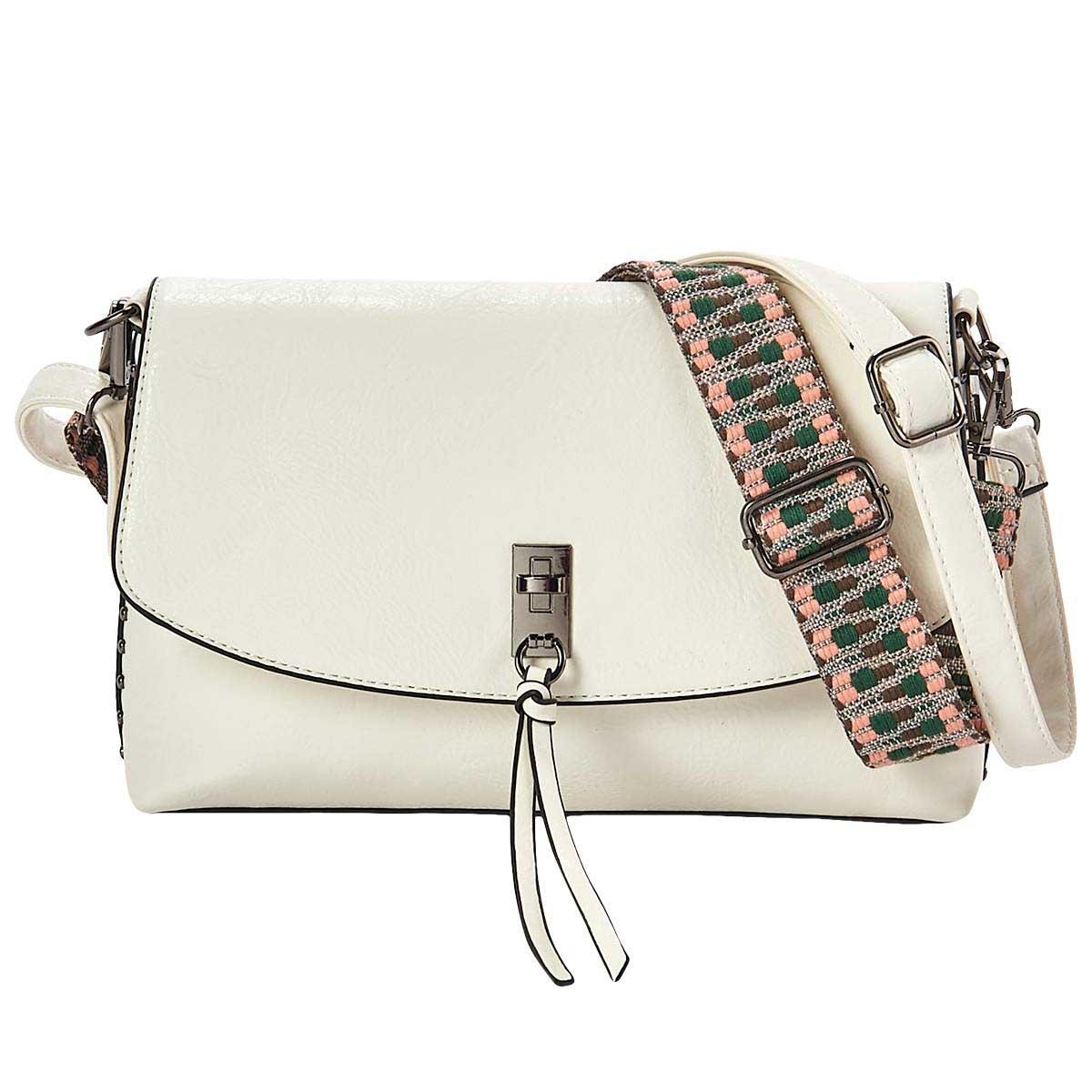 Click here for Sam & Hadley Solid Crossbody Bag with Studs prices