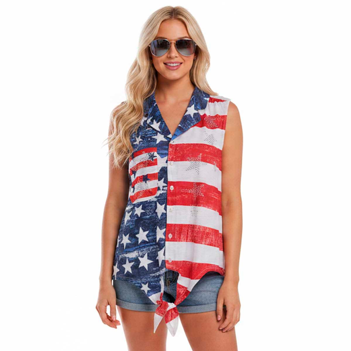 Click here for Womens Thomas & Olivia Rhinestone Star Tie Front B... prices