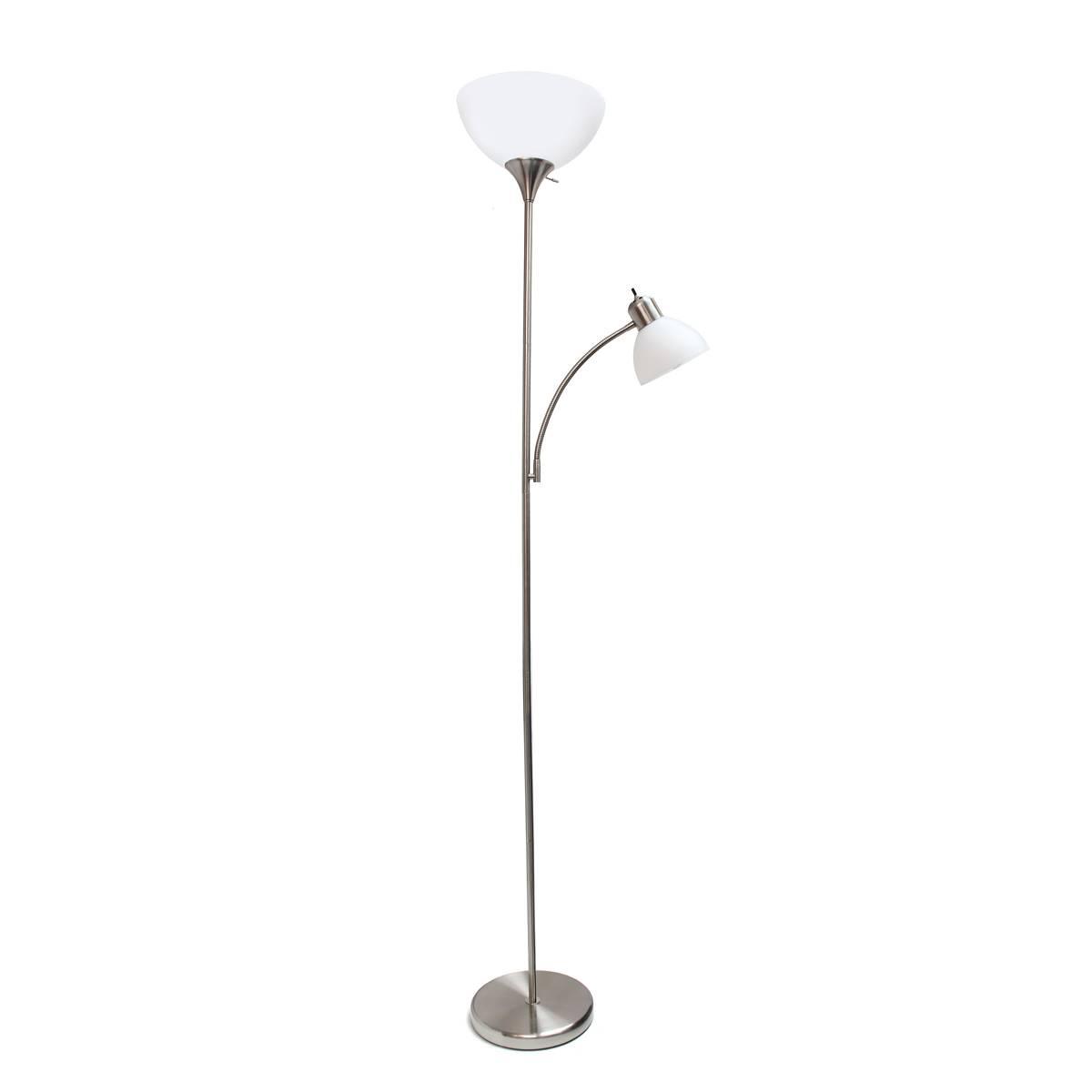 Click here for Simple Designs Brushed Nickel Floor Lamp with Read... prices