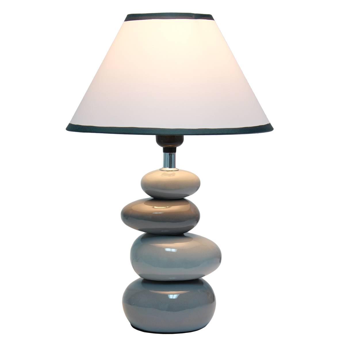 Creekwood Home Priva 14.7 Contemporary Ceramic Stacking Stones Table Desk Lamp - Gray