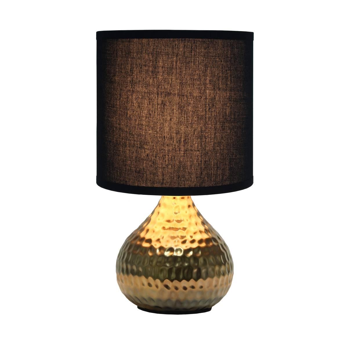 Click here for Simple Designs Hammered Gold Drip Mini Table Lamp prices