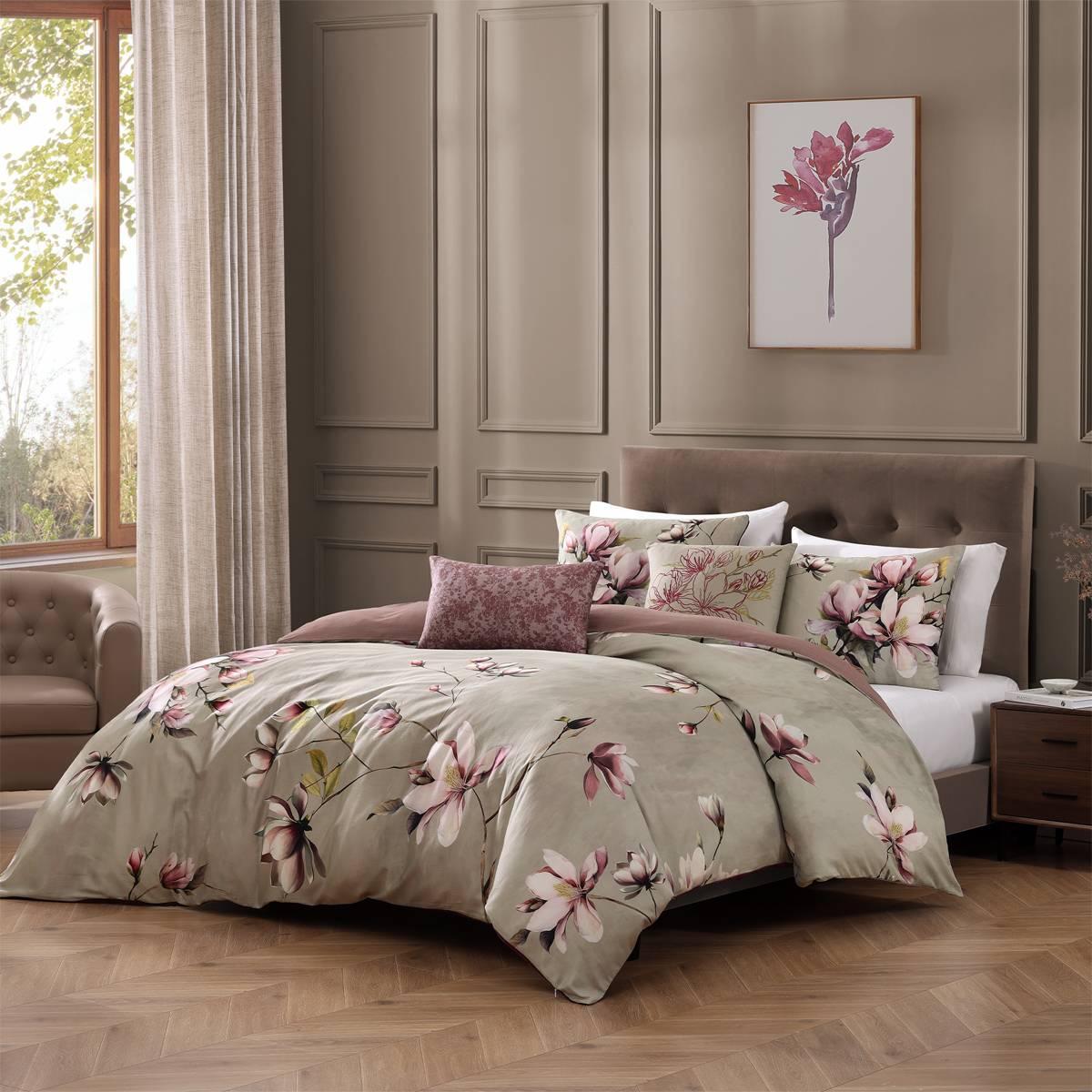 Click here for Bebejan Purple Lilies Bedding 5 Piece Queen Size R... prices