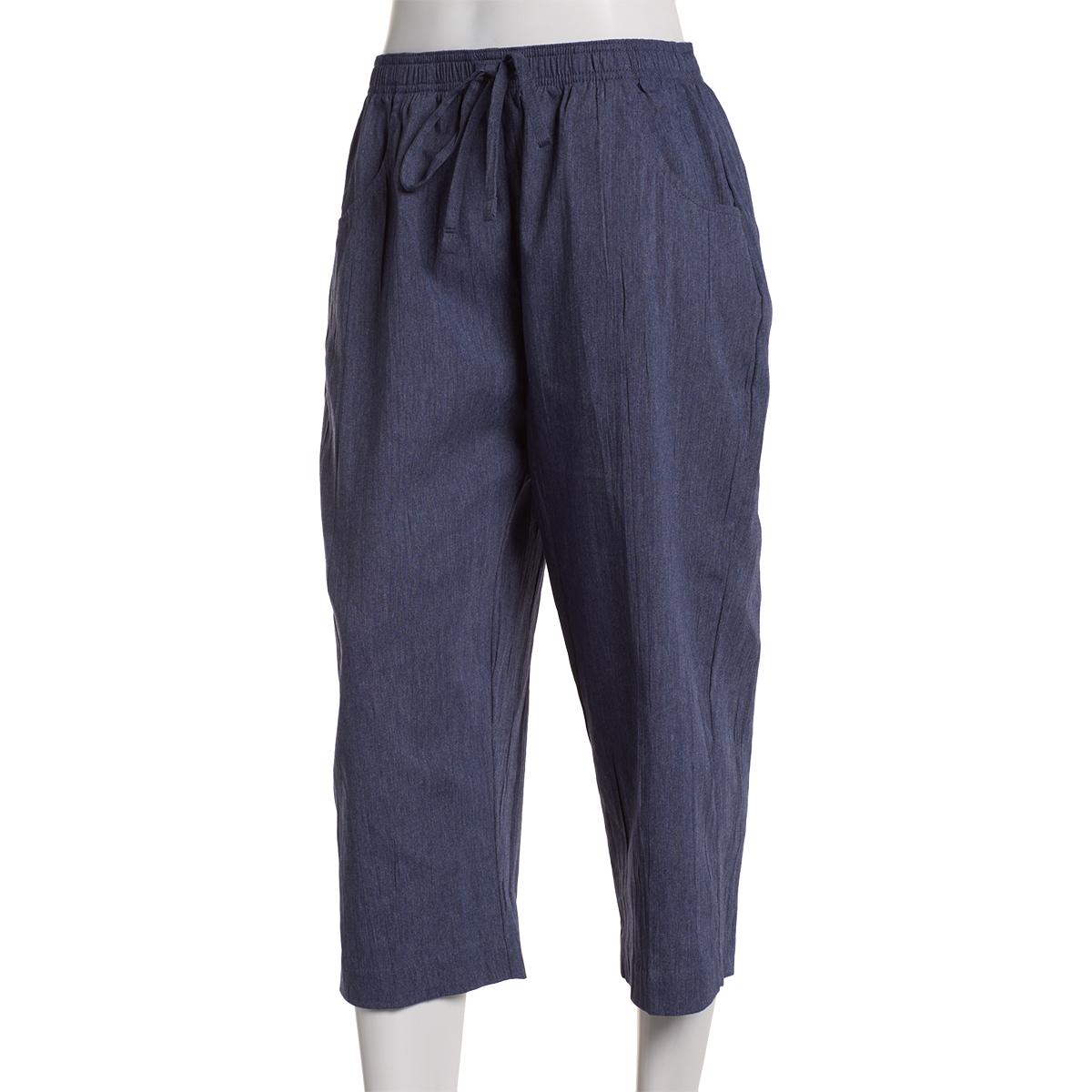 Click here for Petite Hasting & Smith Crinkle Tie Front Capri Den... prices