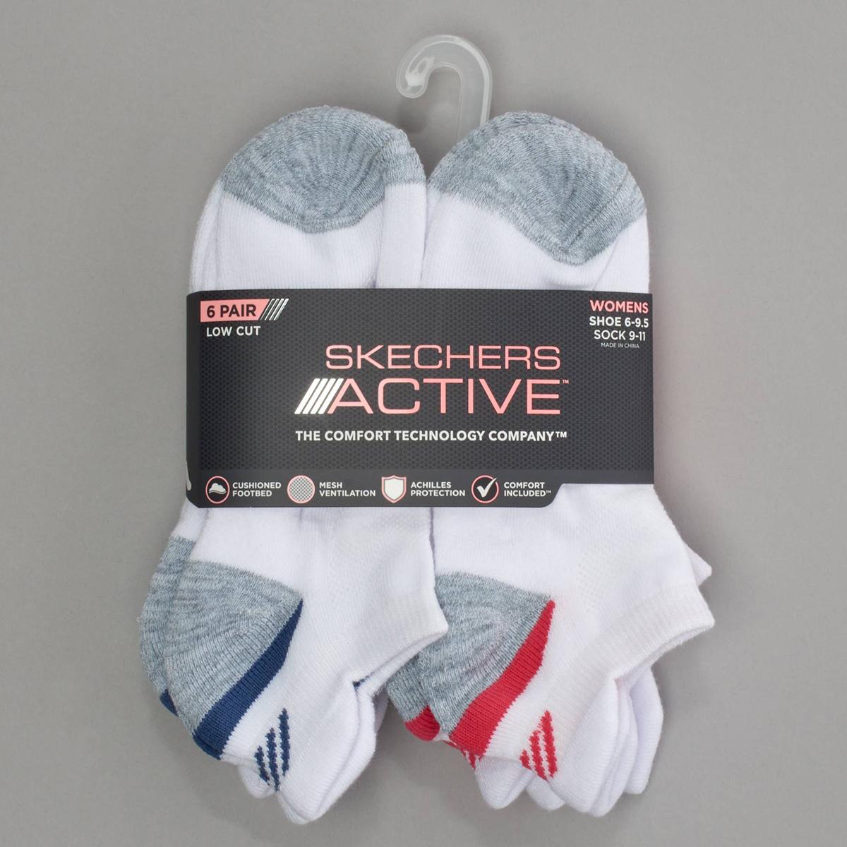 Click here for Womens Skechers 6pk. 1/2 Terry Low Cut Socks prices