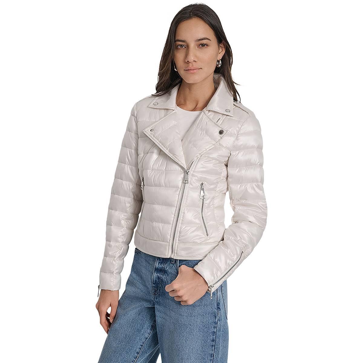 Click here for Womens DKNY Moto Style Lightweight Puffer Jacket prices