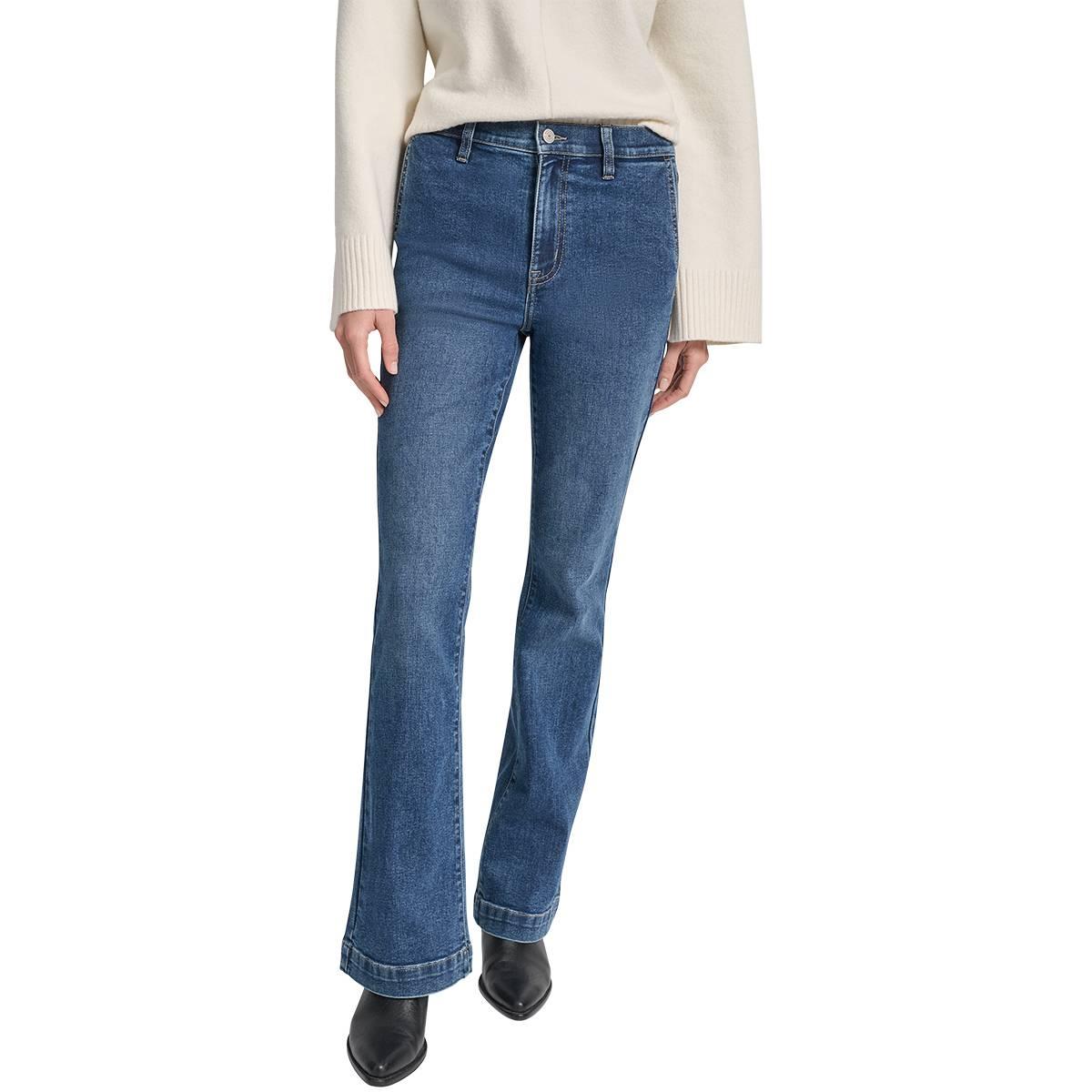 Dkny Jeans Womens High-Rise Flare Trouser Jeans - SOHO