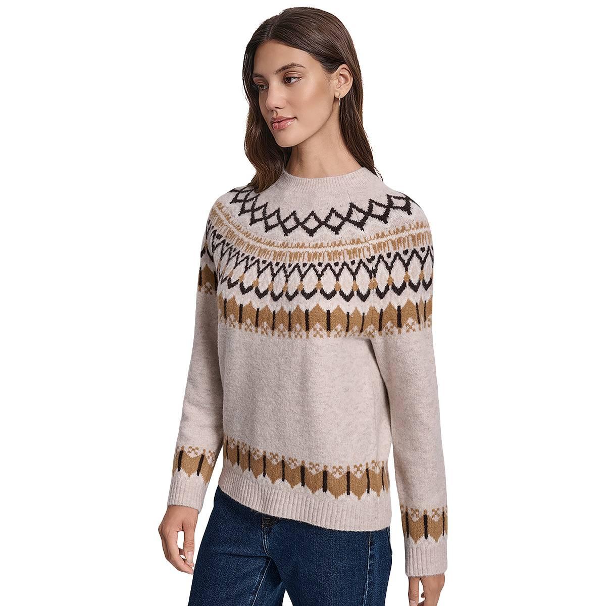Click here for Womens DKNY Long Sleeve Fair Isle Lurex Raglan Swe... prices