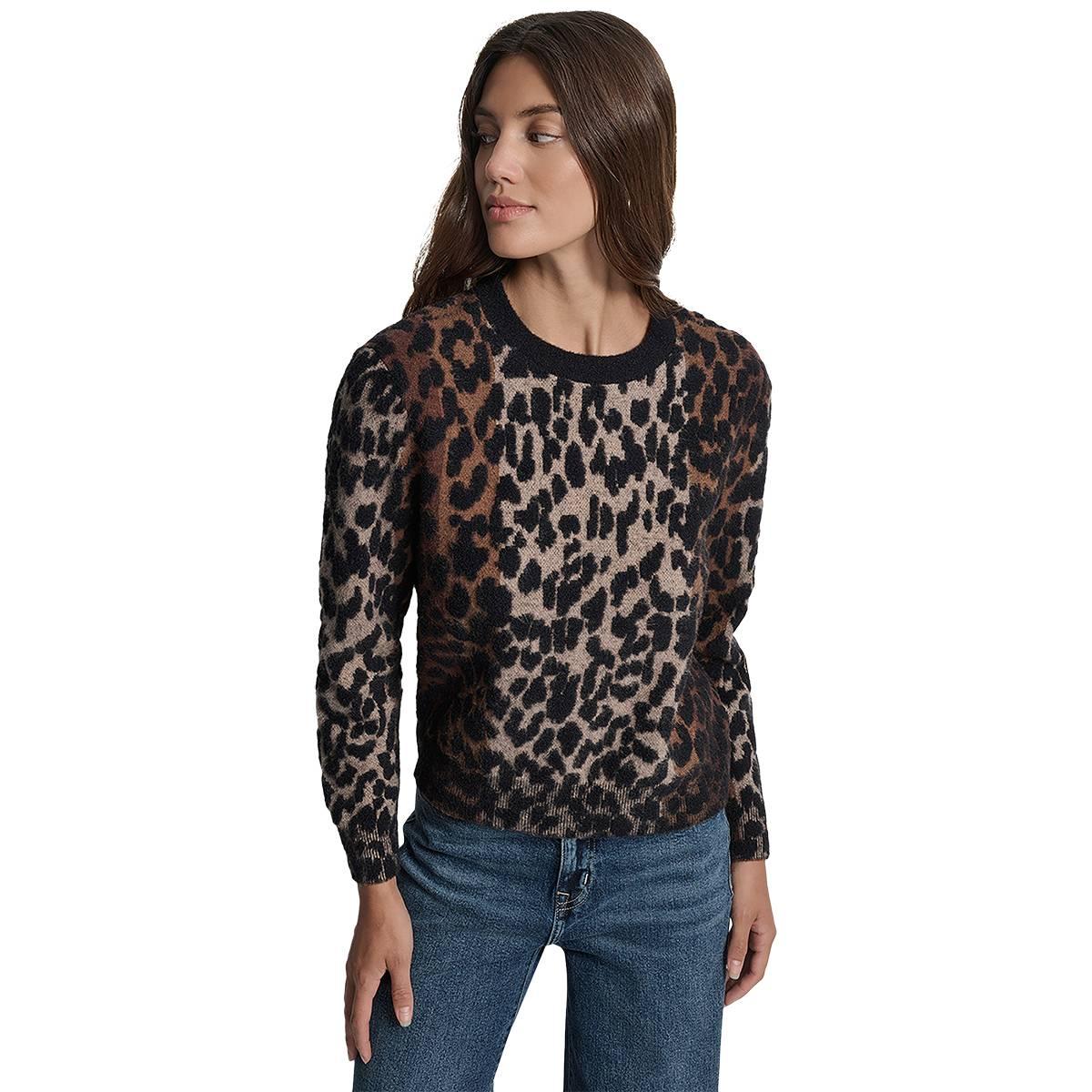 Click here for Womens DKNY Long Sleeve Crew Neck Leopard Sweater prices