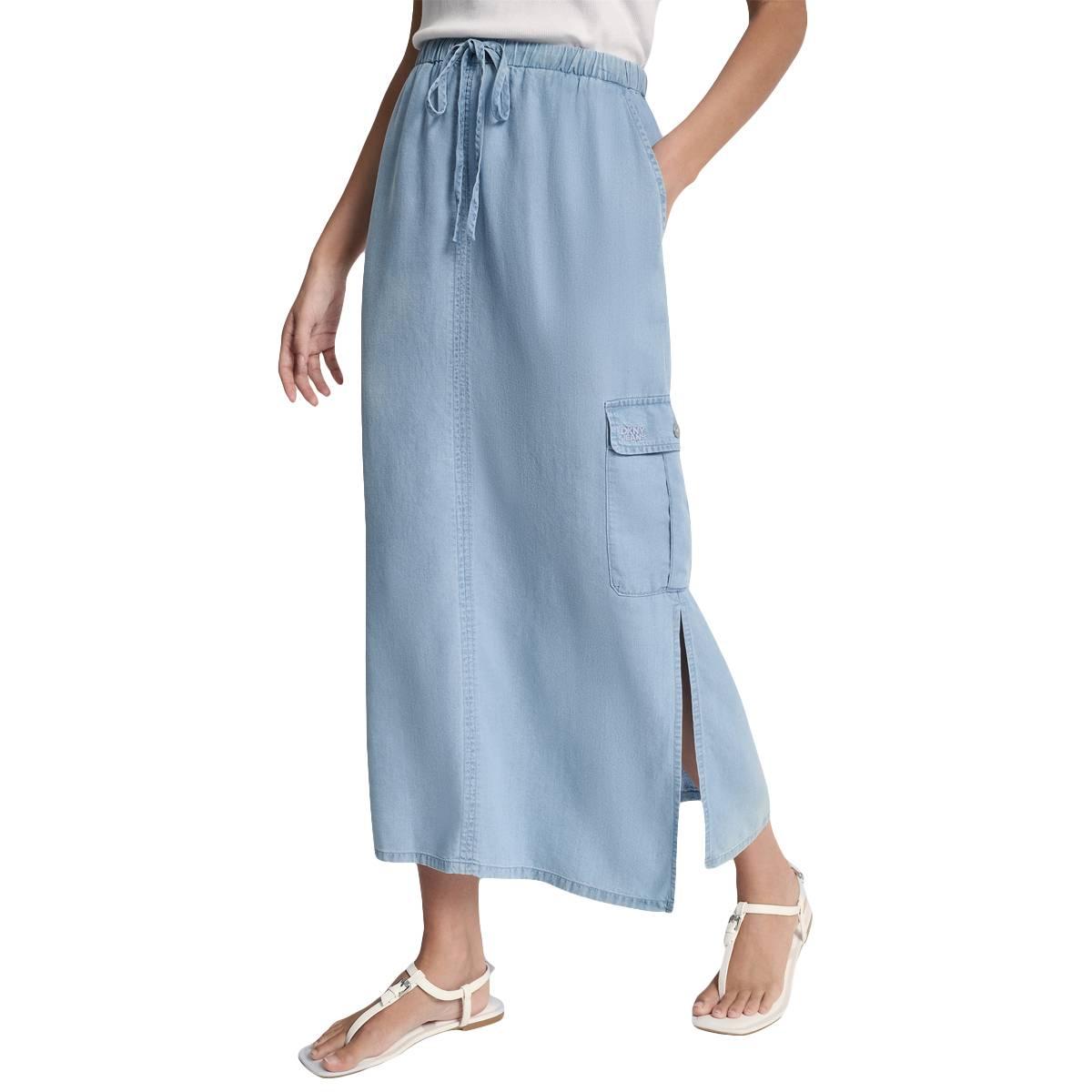 Click here for Womens DKNY Jeans Garment Dye Tie Waist Cargo Midi... prices