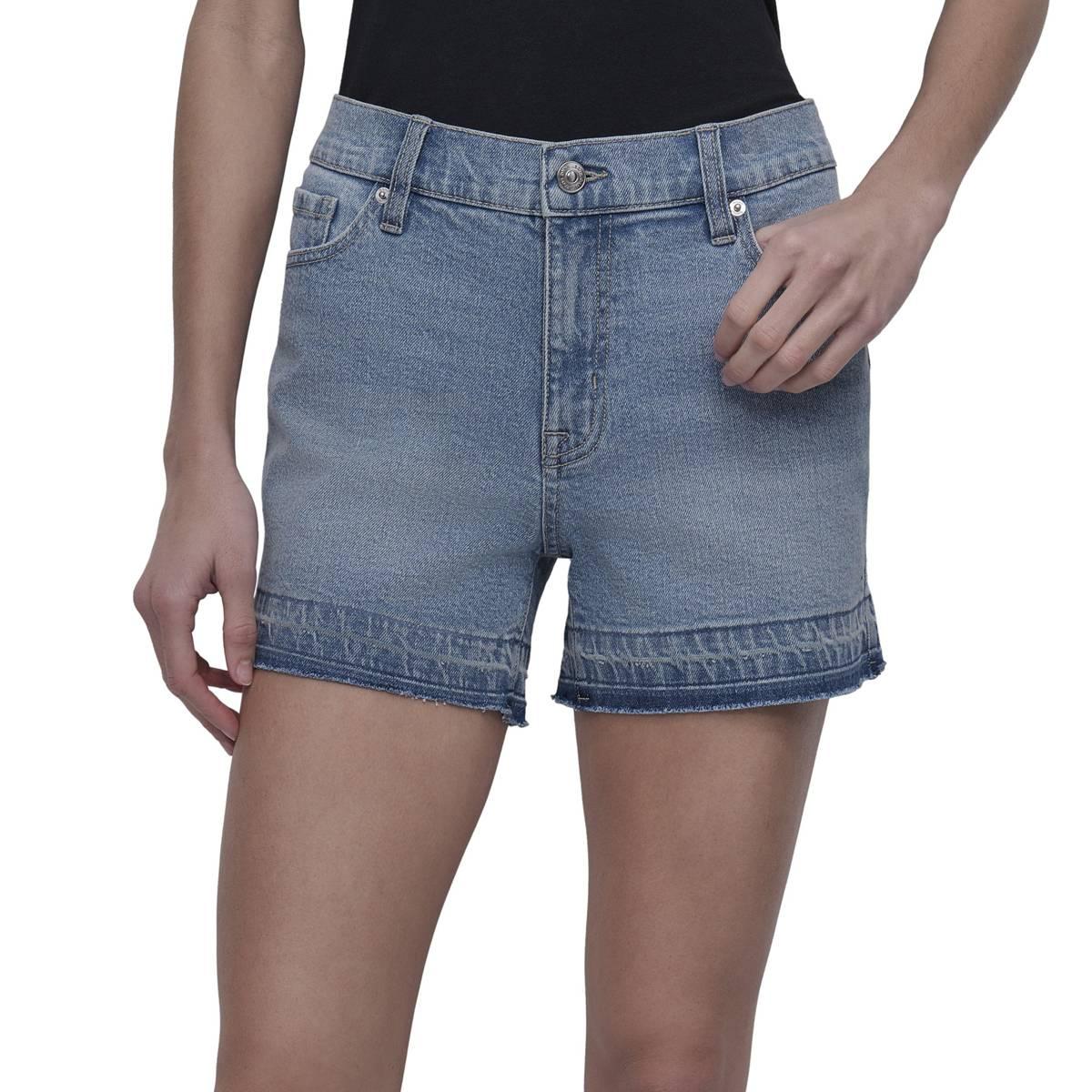 Click here for Womens DKNY Jeans 5-Pocket Mid Rise Denim Shorts prices