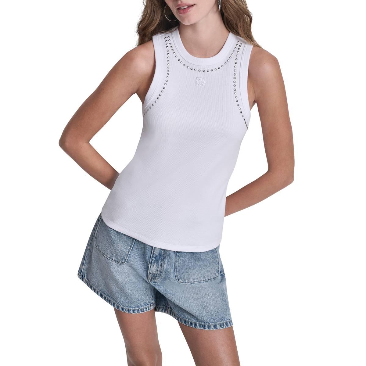 Click here for Womens DKNY Jeans Stud Embellished Tank Top prices