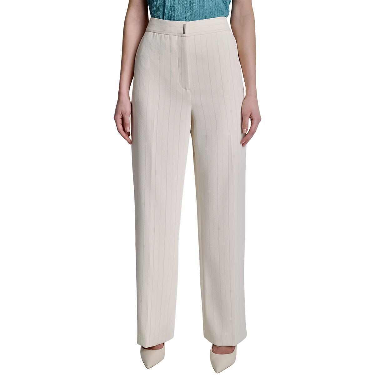 Click here for Womens DKNY Pinstripe Button Front Straight Leg Dr... prices