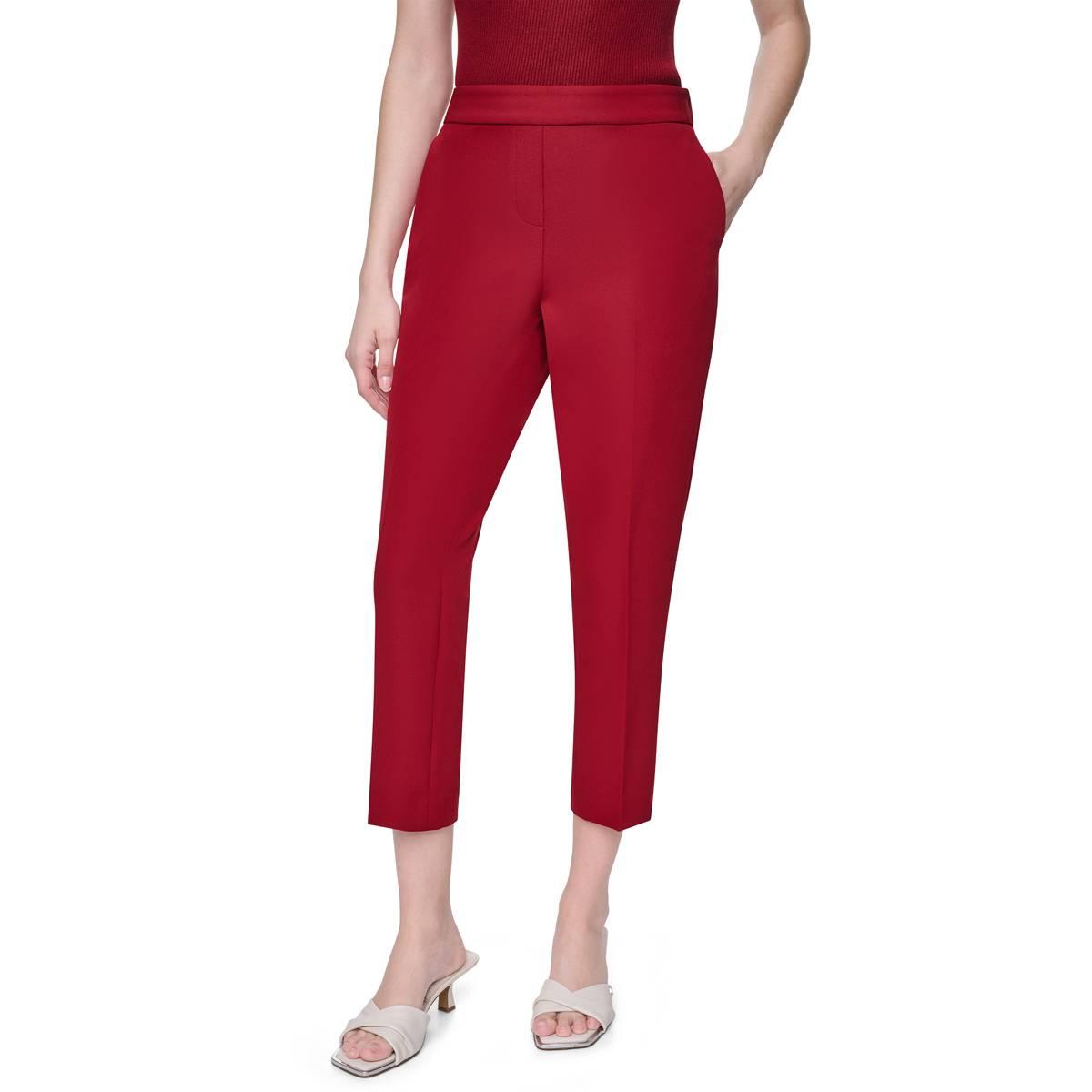 Click here for Womens DKNY Solid Pull On Cropped Dress Pants prices