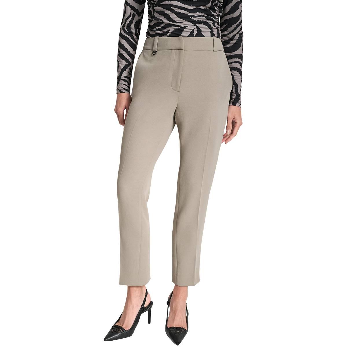 Dkny Womens Essex Ankle Leg Mid Rise Pants - Tan