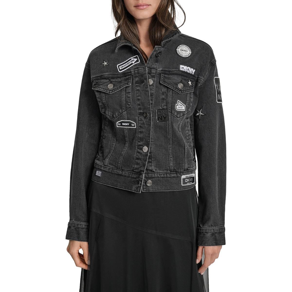 Click here for Womens DKNY Long Sleeve Pin & Patch Denim Jacket prices