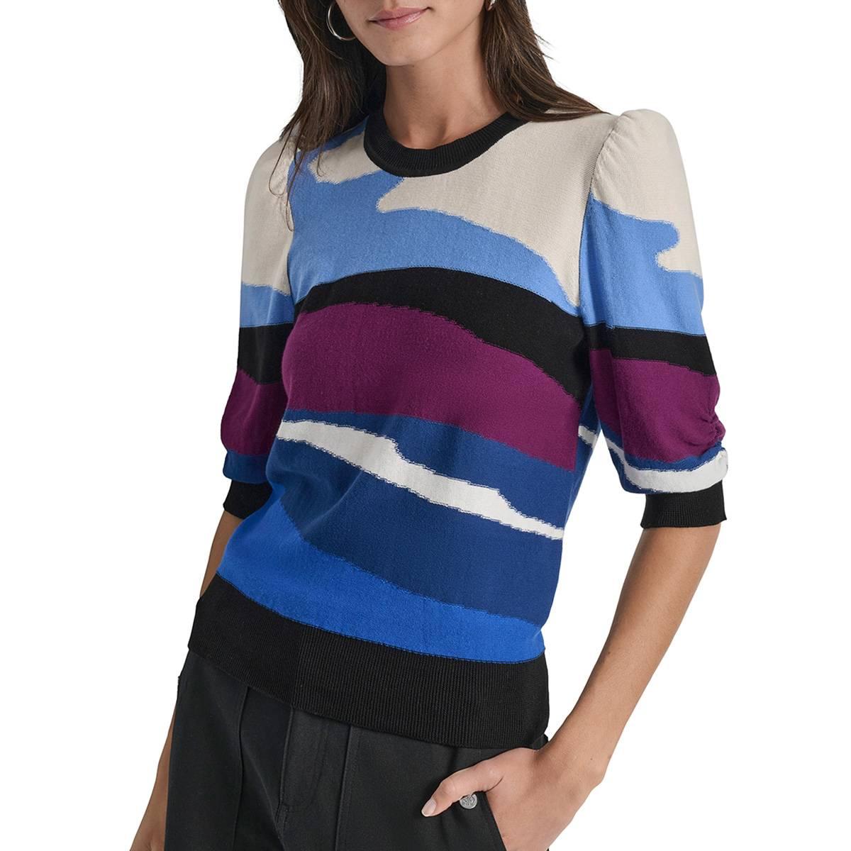 Click here for Womens DKNY Elbow Puff Sleeve Color Block Sweater prices