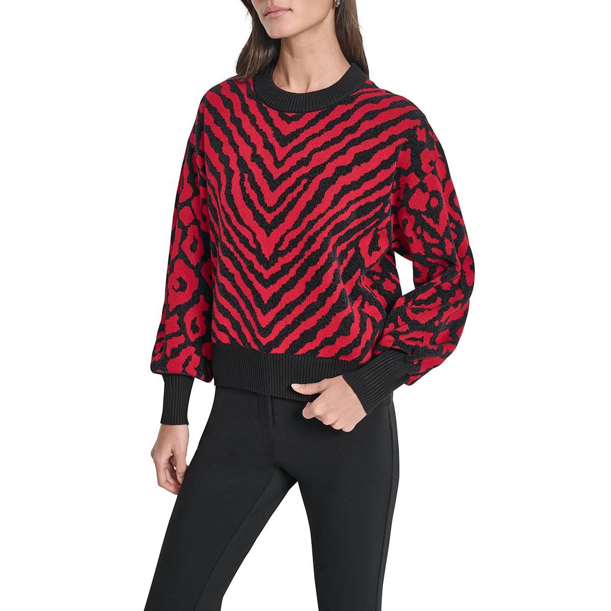 Click here for Womens DKNY Long Bishop Sleeve Zebra Leopard Sweat... prices