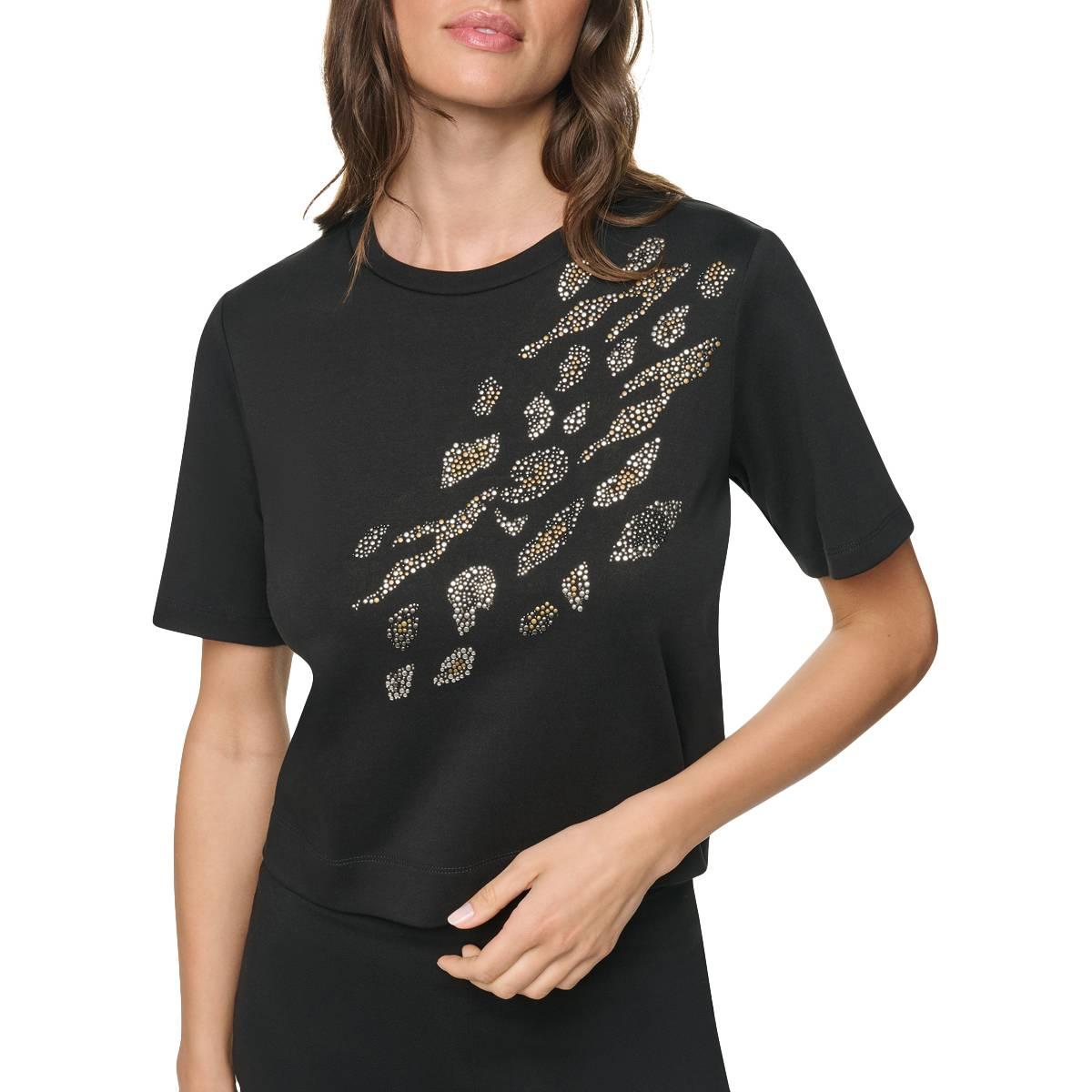 Click here for Womens DKNY Short Sleeve Animal Heatset Detail Tee prices