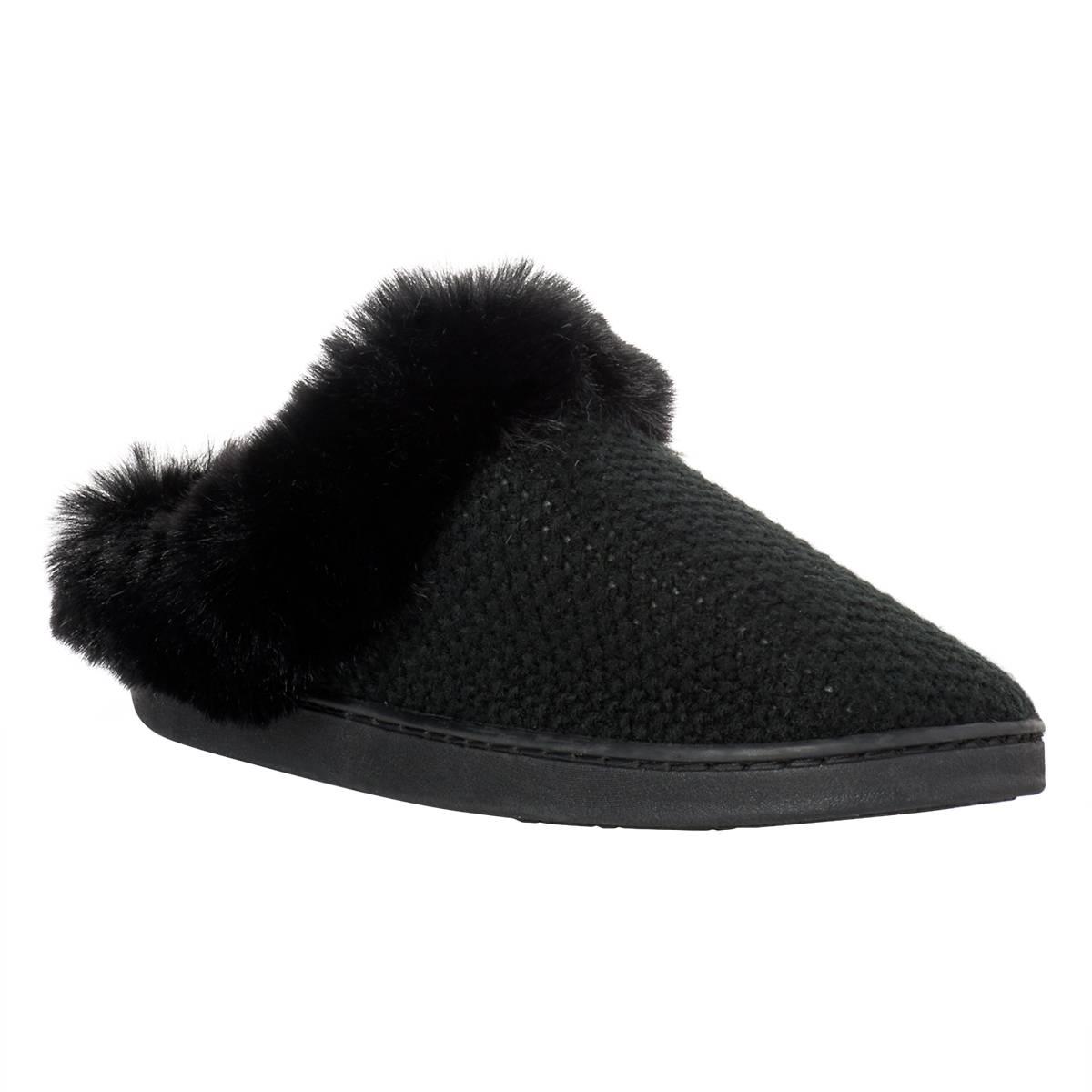 Click here for Womens Nanette Lepore Fuzzy Knit Slip On Slippers prices