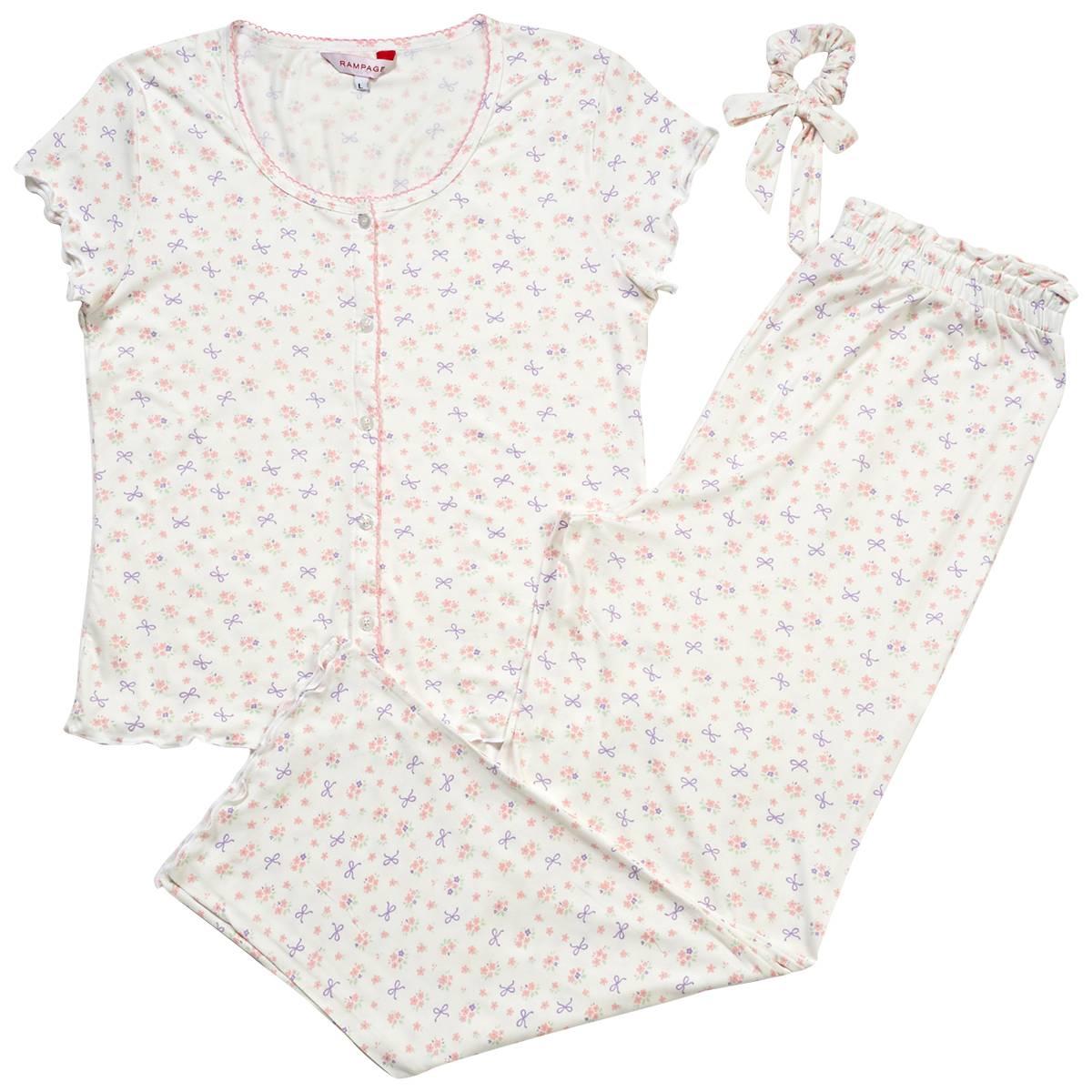 Click here for Juniors Rampage Floral & Bows Button Front Long Le... prices