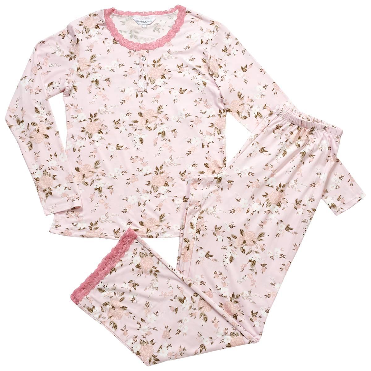Click here for Womens Elizabeth & Nicole Floral Henley Pajama Set prices