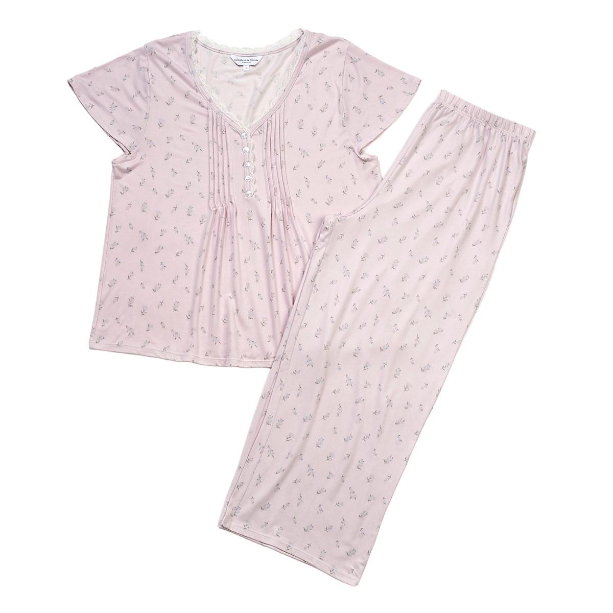 Click here for Womens Elizabeth & Nicole Lavender Henley Capri Pa... prices