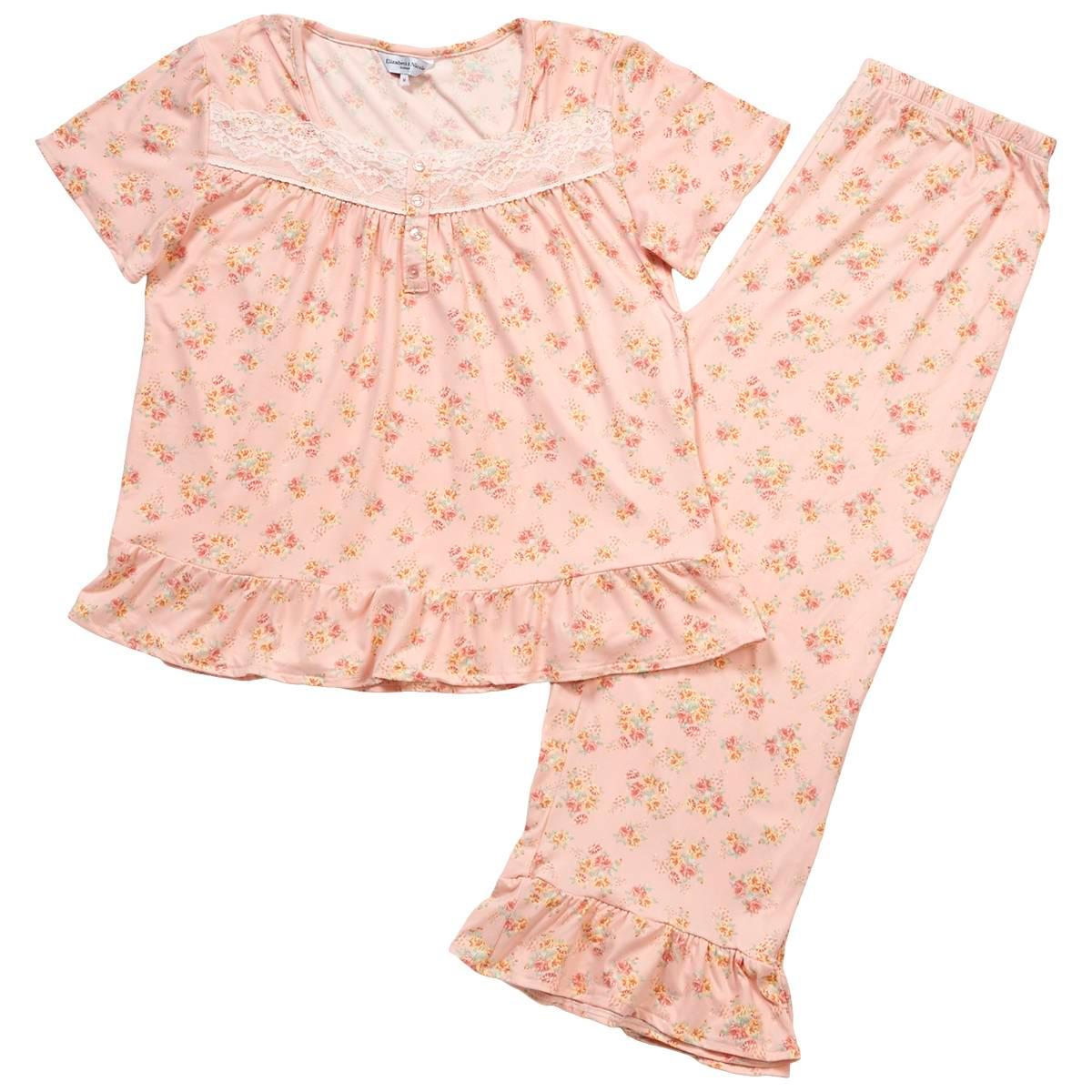 Click here for Womens Elizabeth & Nicole Short Sleeve Floral Capr... prices