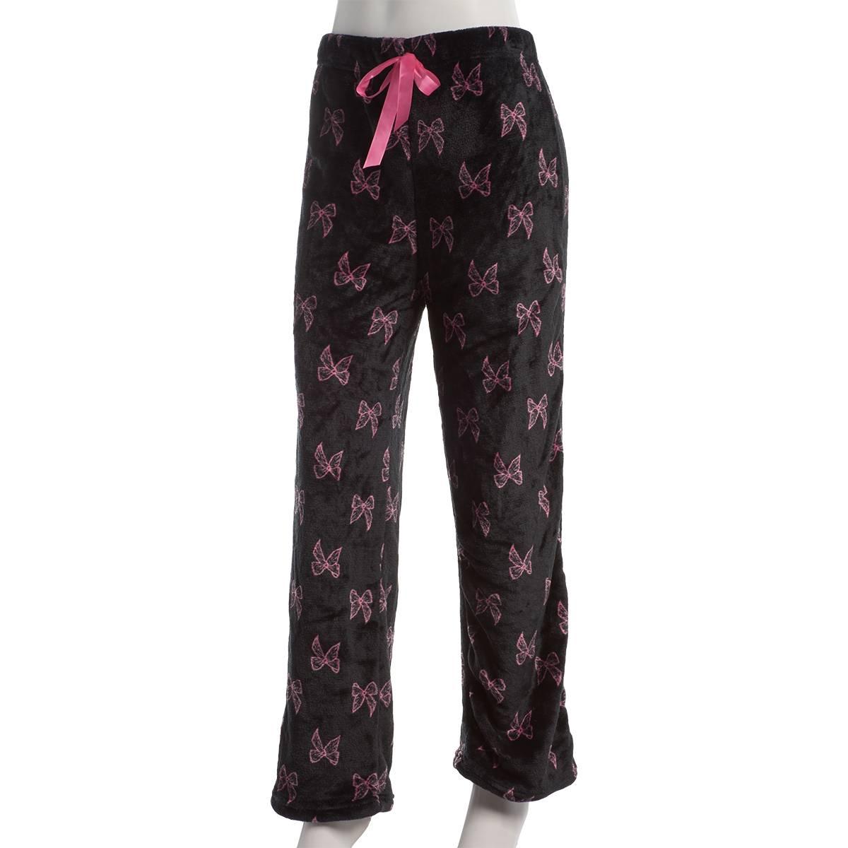 Click here for Womens Spoiled Angel Pink Bows Plush Pajama Pants prices