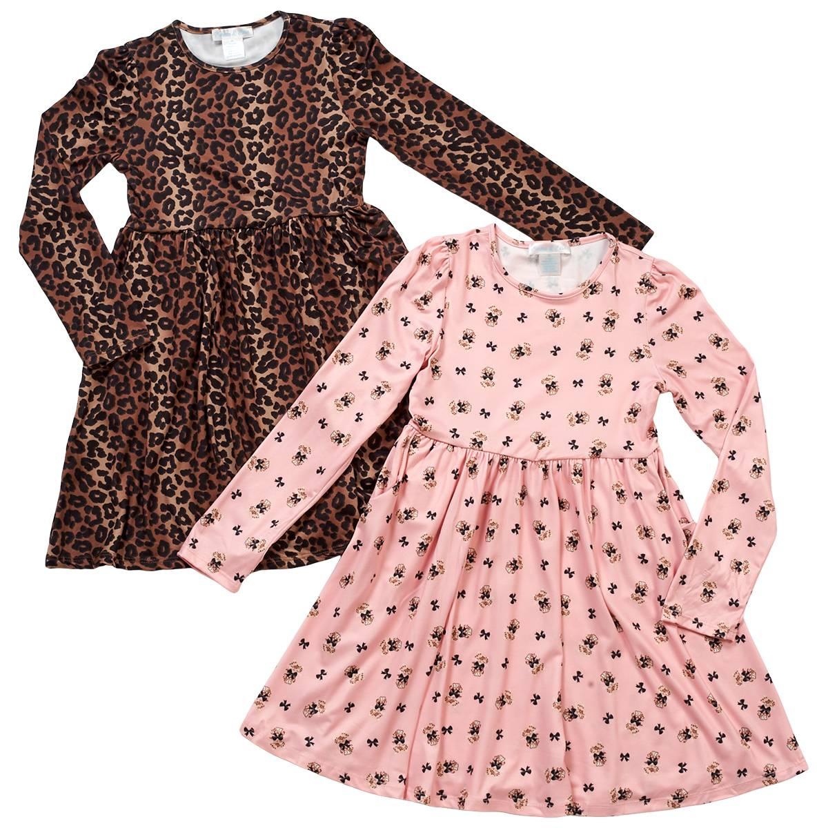 Click here for Girls (7-12) Emma & Elsa 2pk. Long Sleeve Leopard... prices