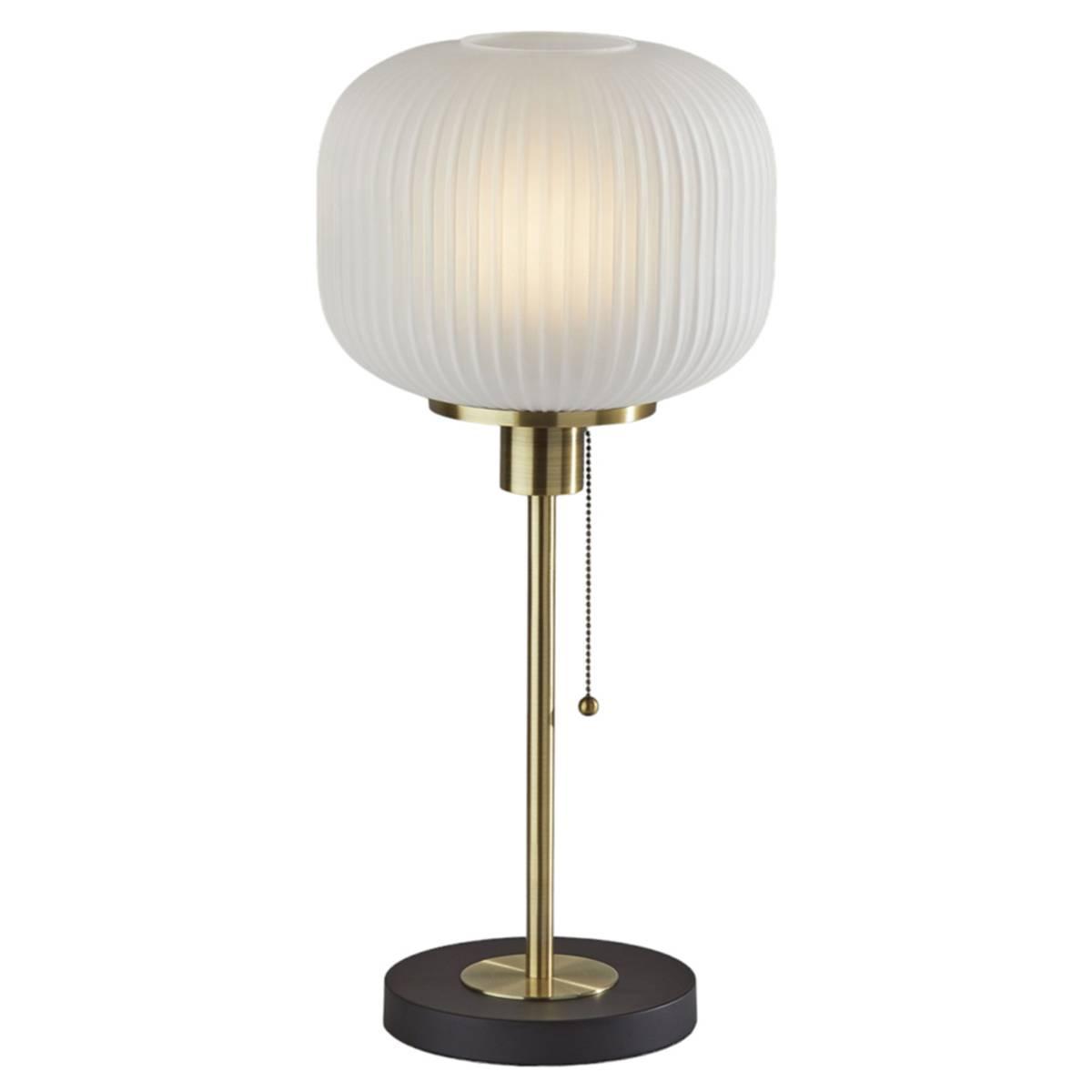 Click here for HomeRoots 22in. Ribbed Frosted Glass Dome Table La... prices