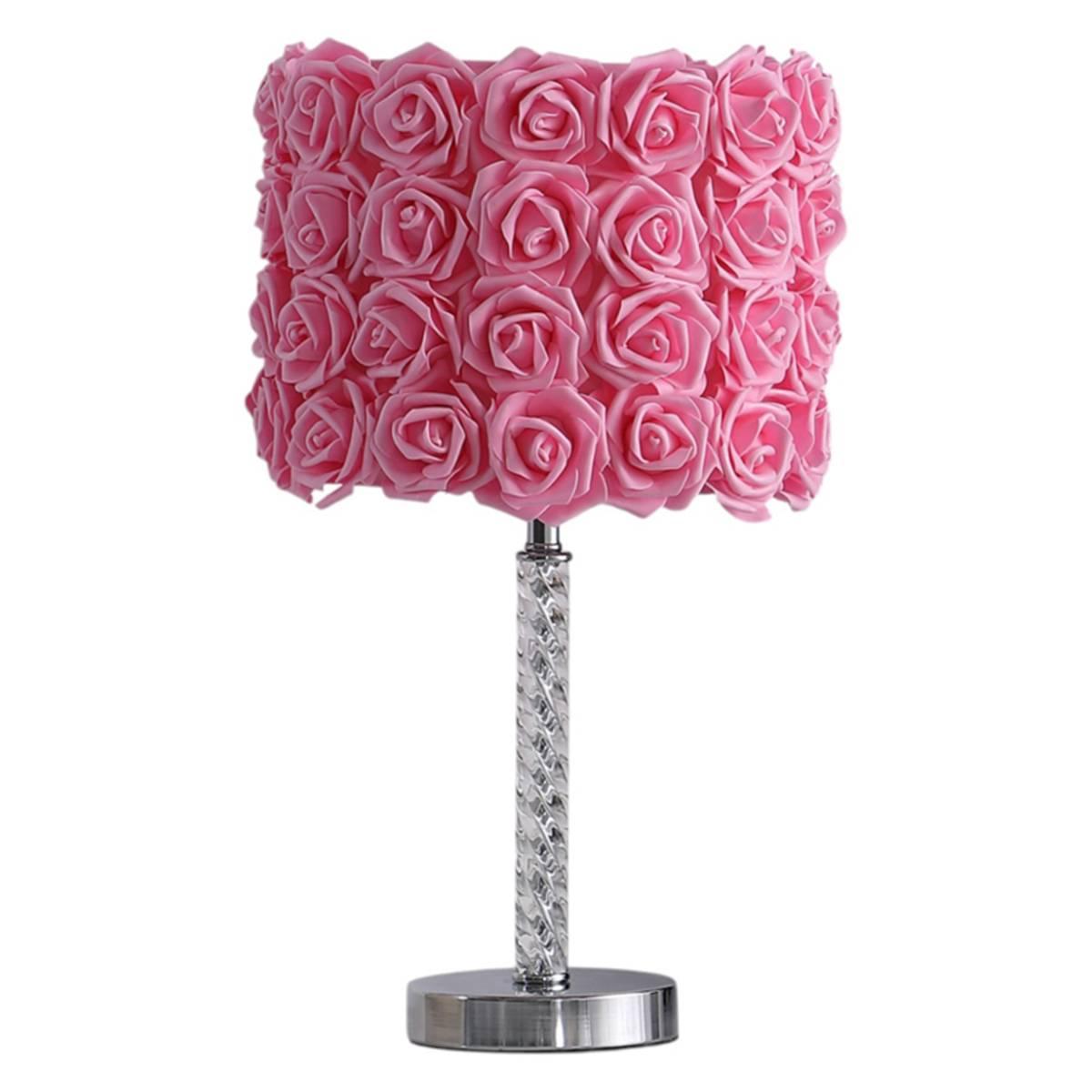 Click here for HomeRoots 18in. Pink Roses Acrylic Table Lamp prices