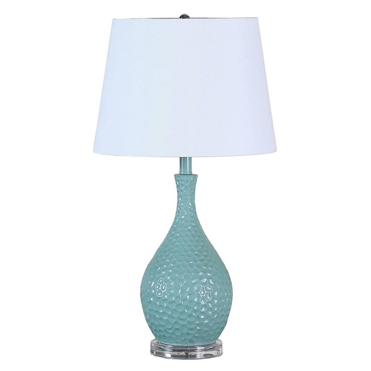 Click here for HomeRoots 28in. Aqua Hammered Urn Table Lamp prices