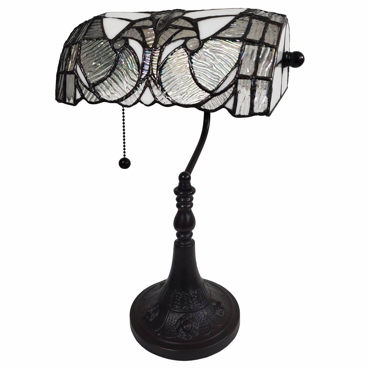 Click here for HomeRoots 16in. White and Silver Glass Table Lamp prices