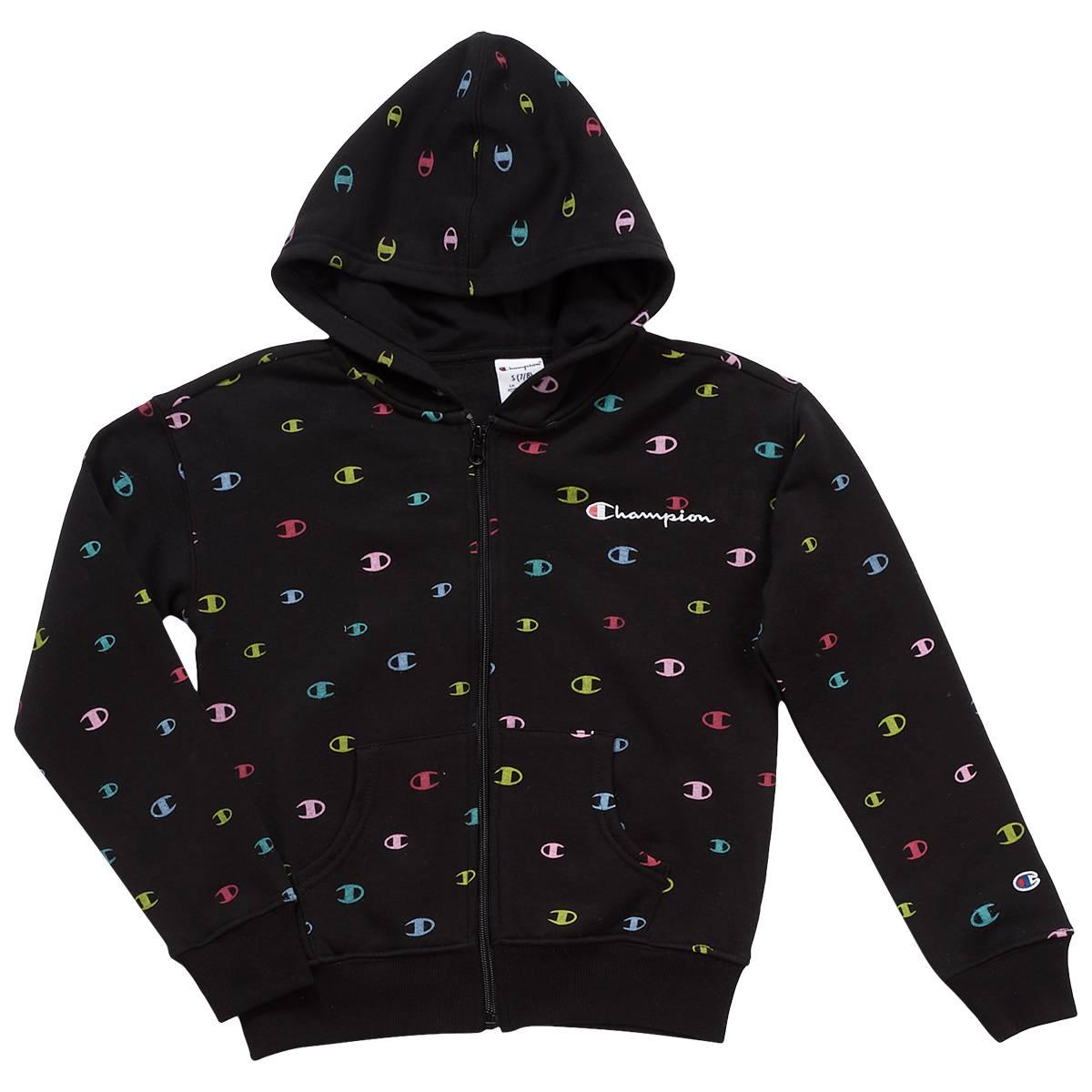 Girls (7-16) Champion(R) Colorful Emblem Hooded Jacket
