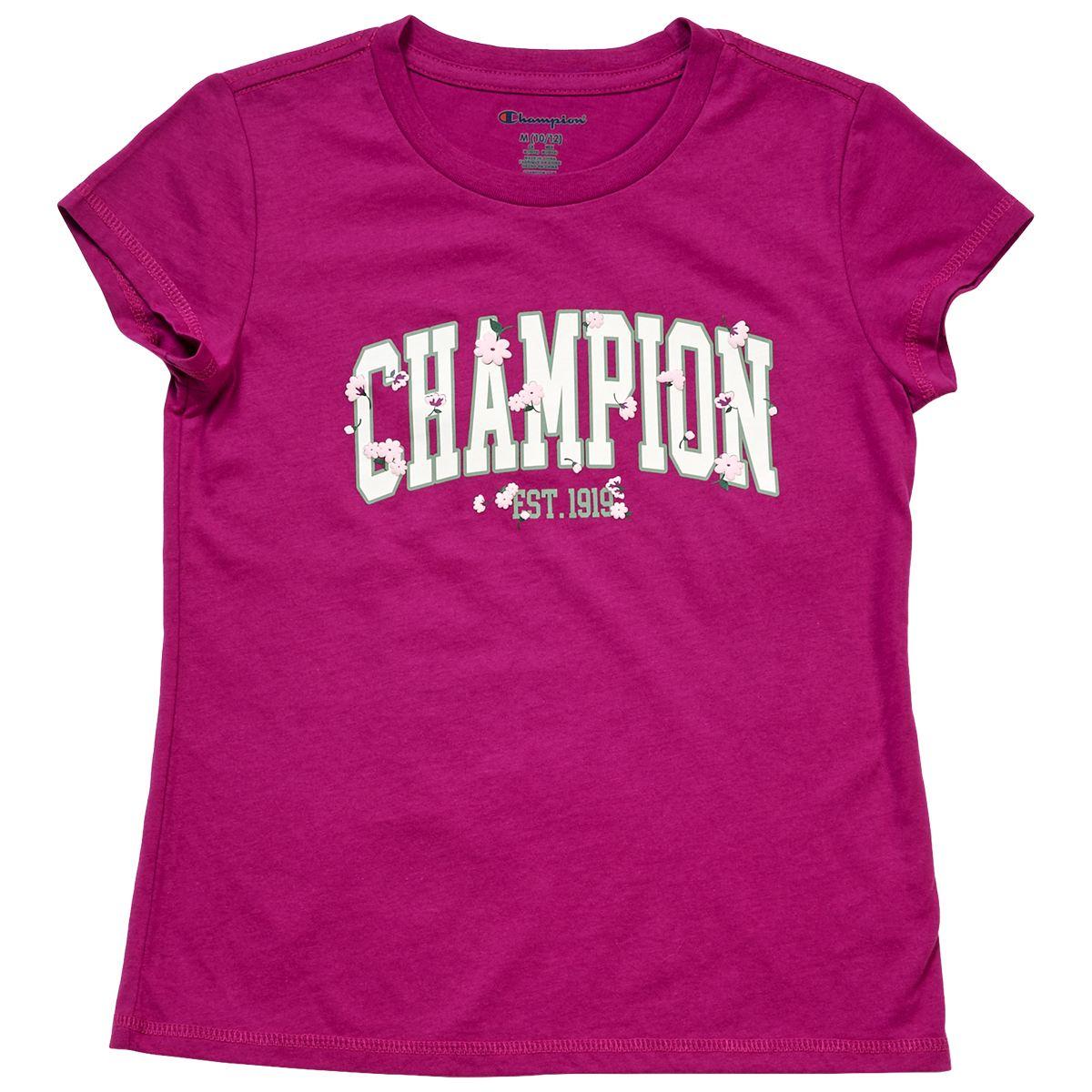 Click here for Girls (7-16) Champion(R) Short Sleeve Floral Text... prices