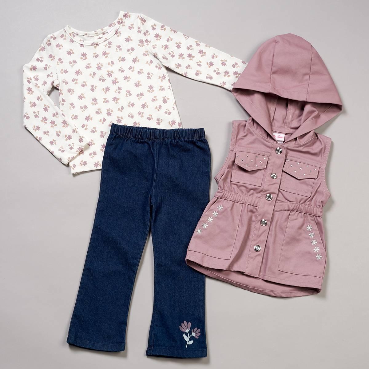 Click here for Toddler Girl Little Lass(R) 3pc. Floral Tee/Hooded... prices