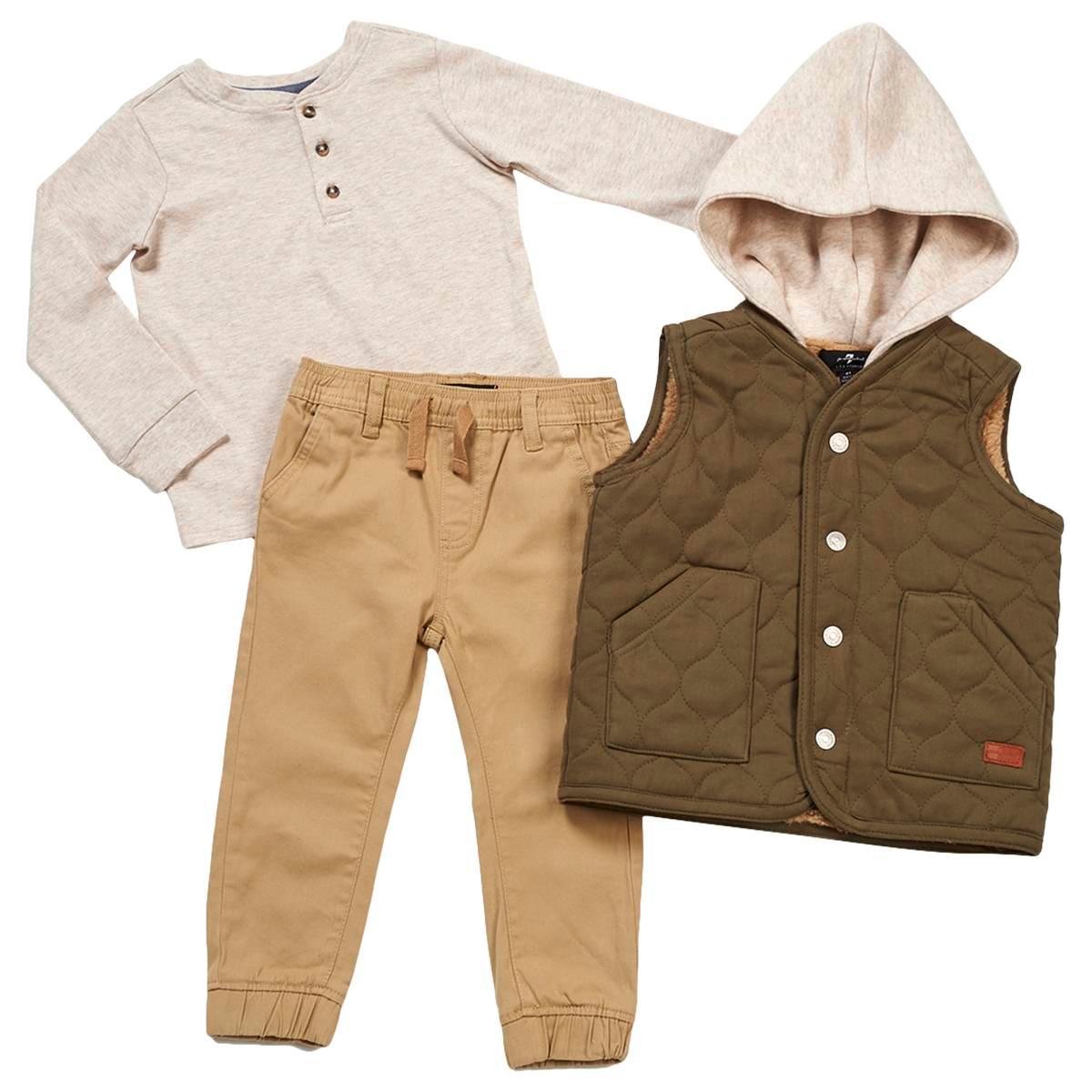 Click here for Toddler Boy 7 For All Mankind(R) 3pc. Henley Vest... prices