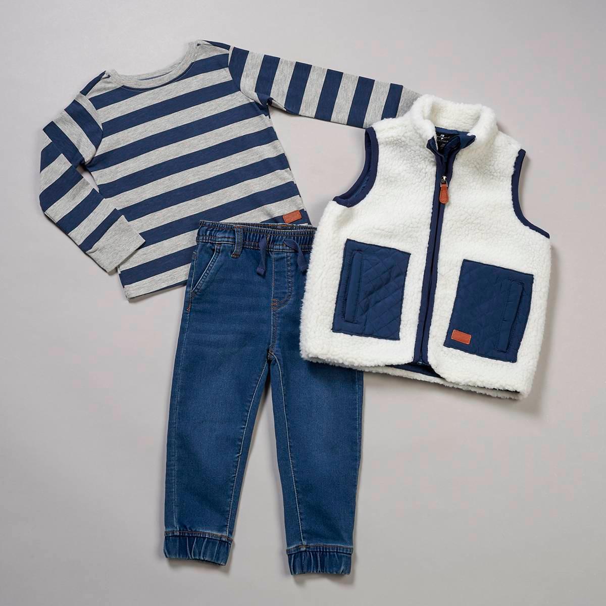 Click here for Toddler Boy 7 For All Mankind(R) 3pc. Stripe Tee &... prices