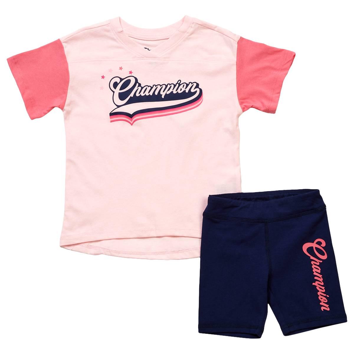 Click here for Toddler Girl Champion(R) Oversized Tee & Bike Shor... prices
