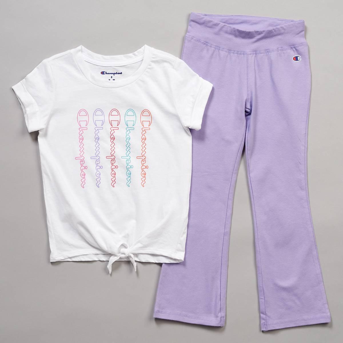 Click here for Girls (4-6x) Champion(R) Tie Front Tee & Flare Yog... prices