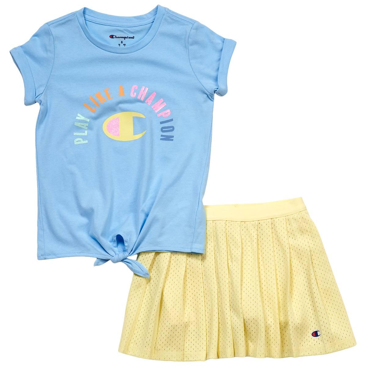 Click here for Girls (4-6x) Champion(R) Tie Front Top w/ Mesh Sko... prices