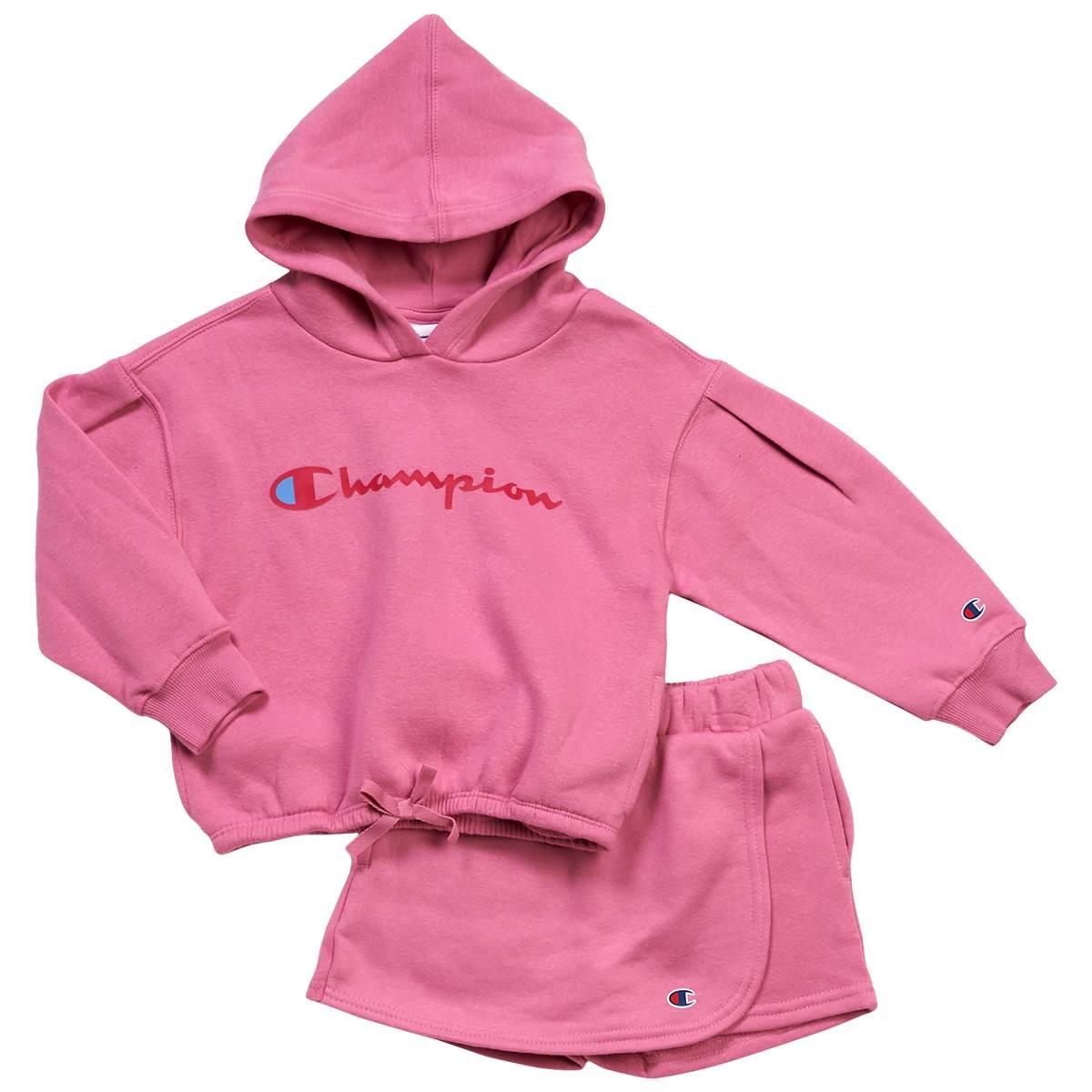Click here for Girls (4-6x) Champion(R) Pullover Logo Cinch Hoodi... prices